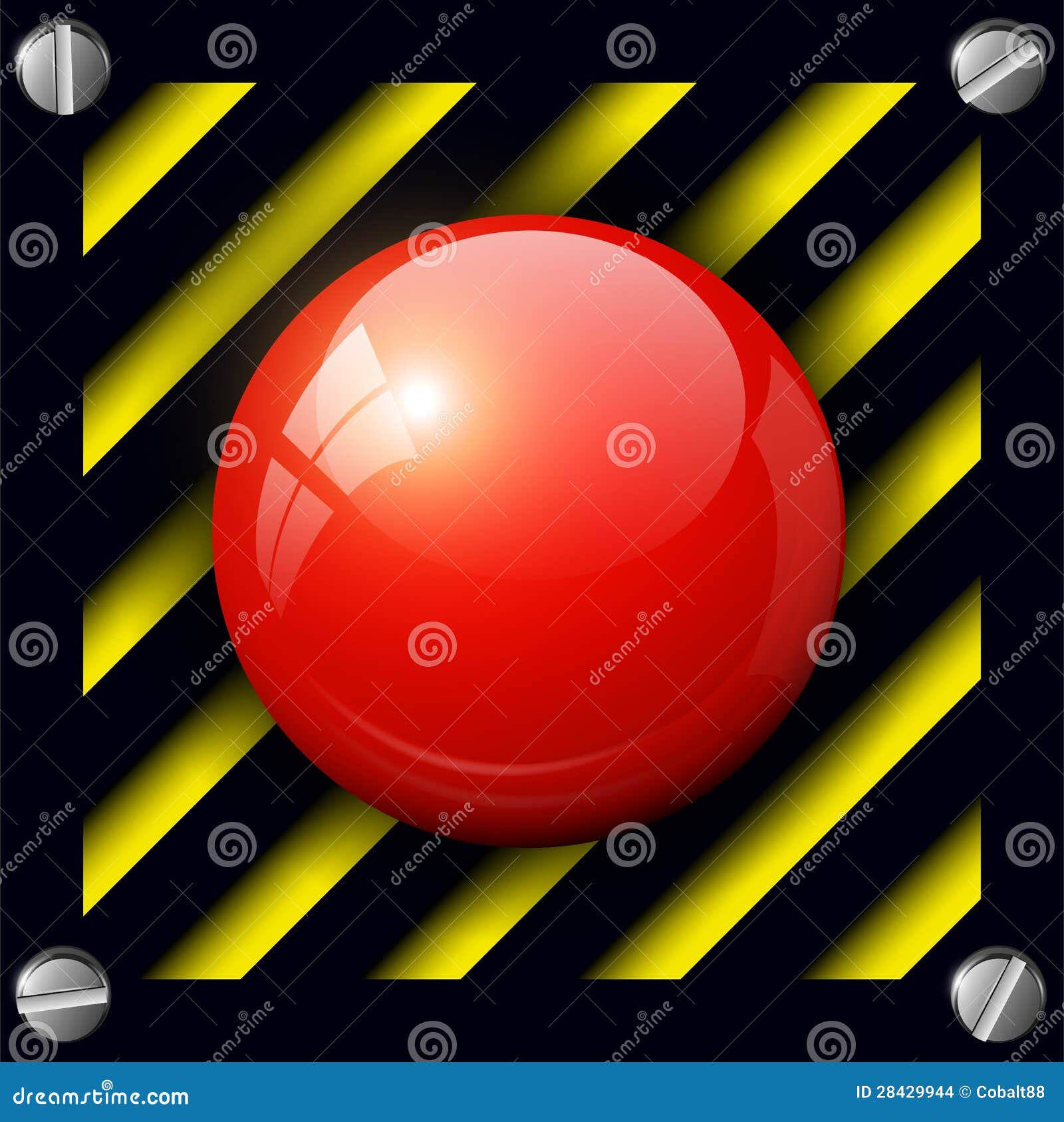 Alarm button stock vector. Illustration of round, ignition - 28429944