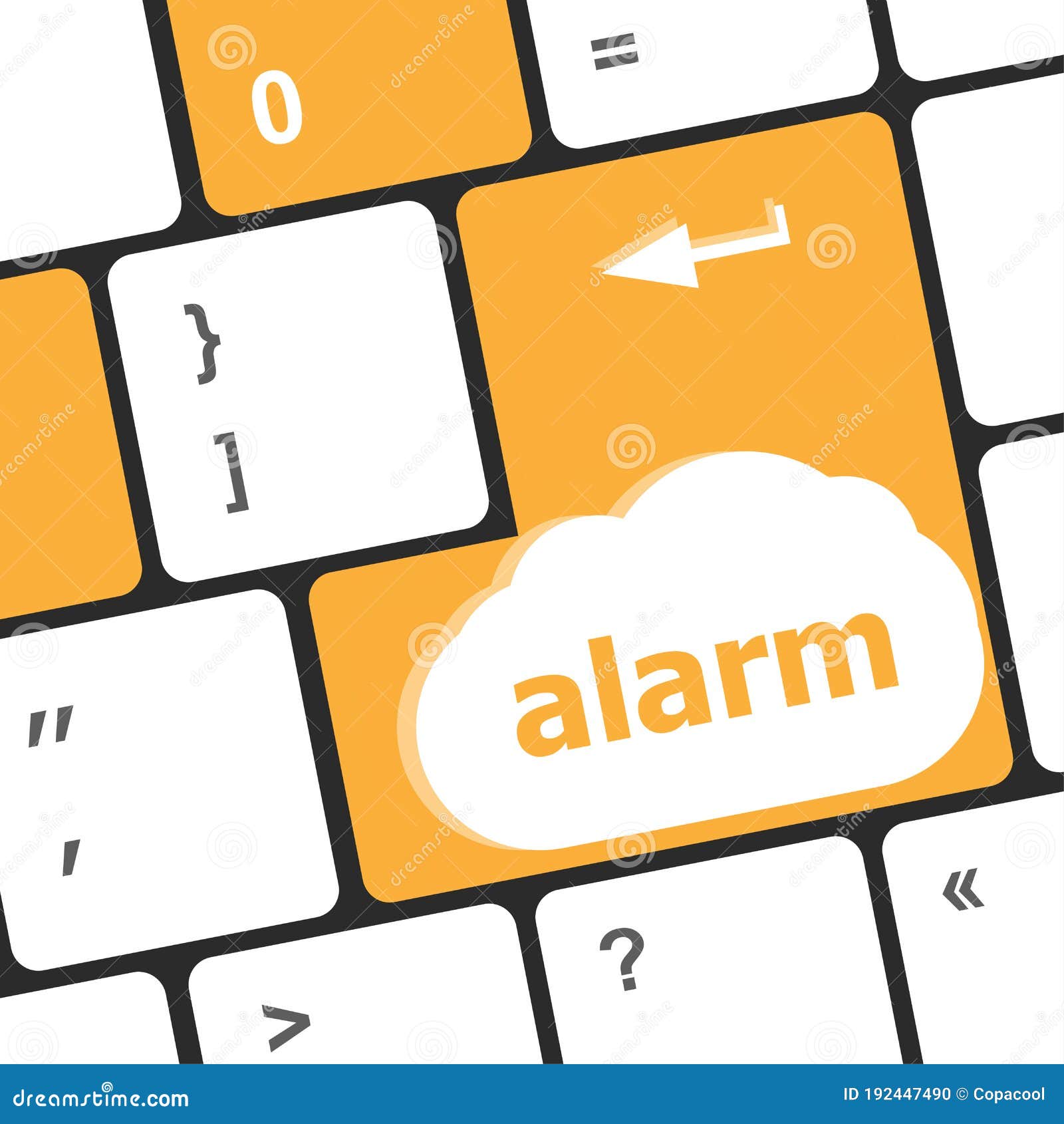 Alarm Button on a Black Computer Keyboard Stock Illustration ...