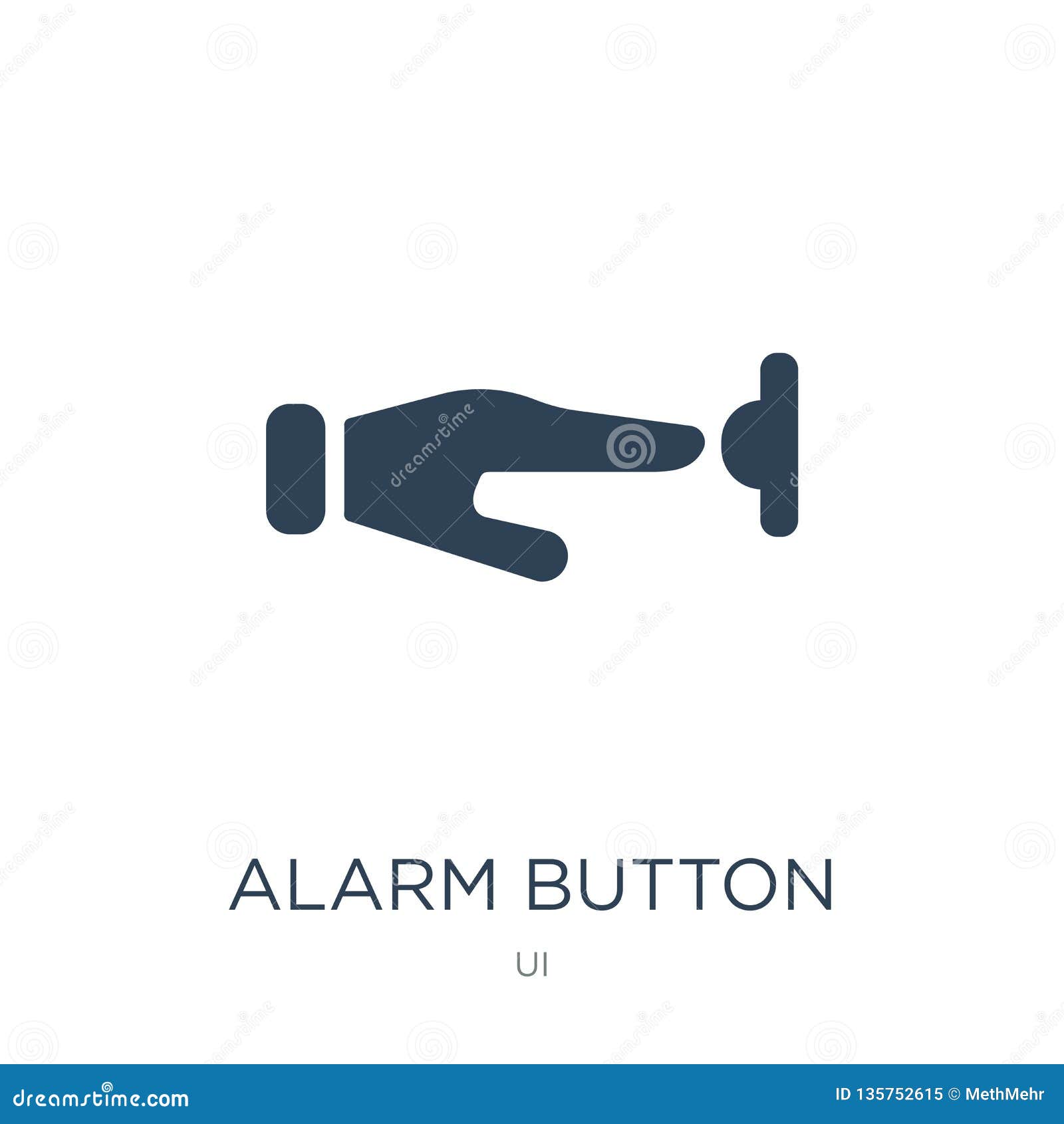 Alarm Button Icon in Trendy Design Style. Alarm Button Icon Isolated on ...