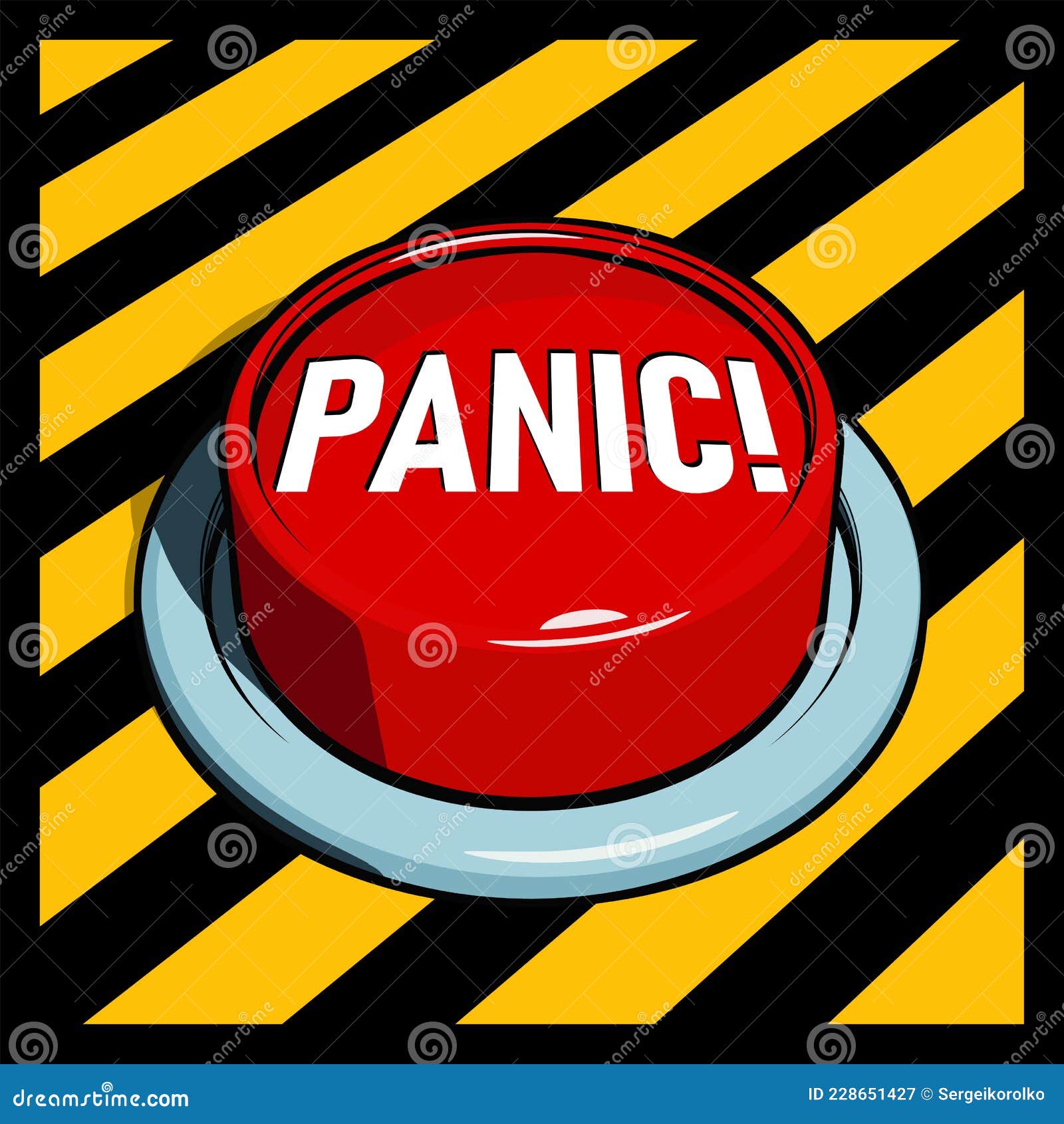 Alarm Button or SOS Emergency Button. Big Red Panic Button on Yellow ...