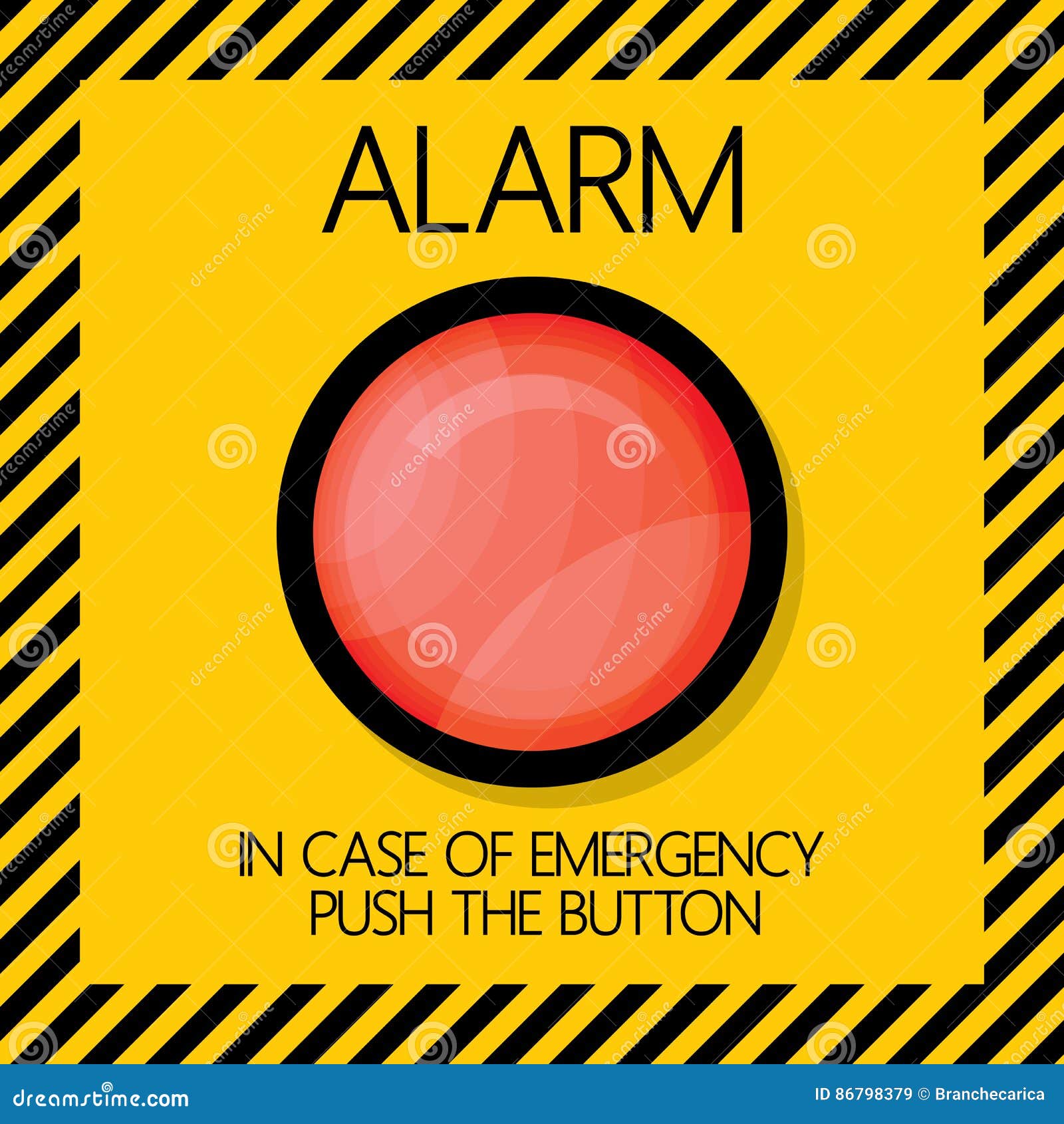 Alarm button stock vector. Illustration of button, warning - 86798379