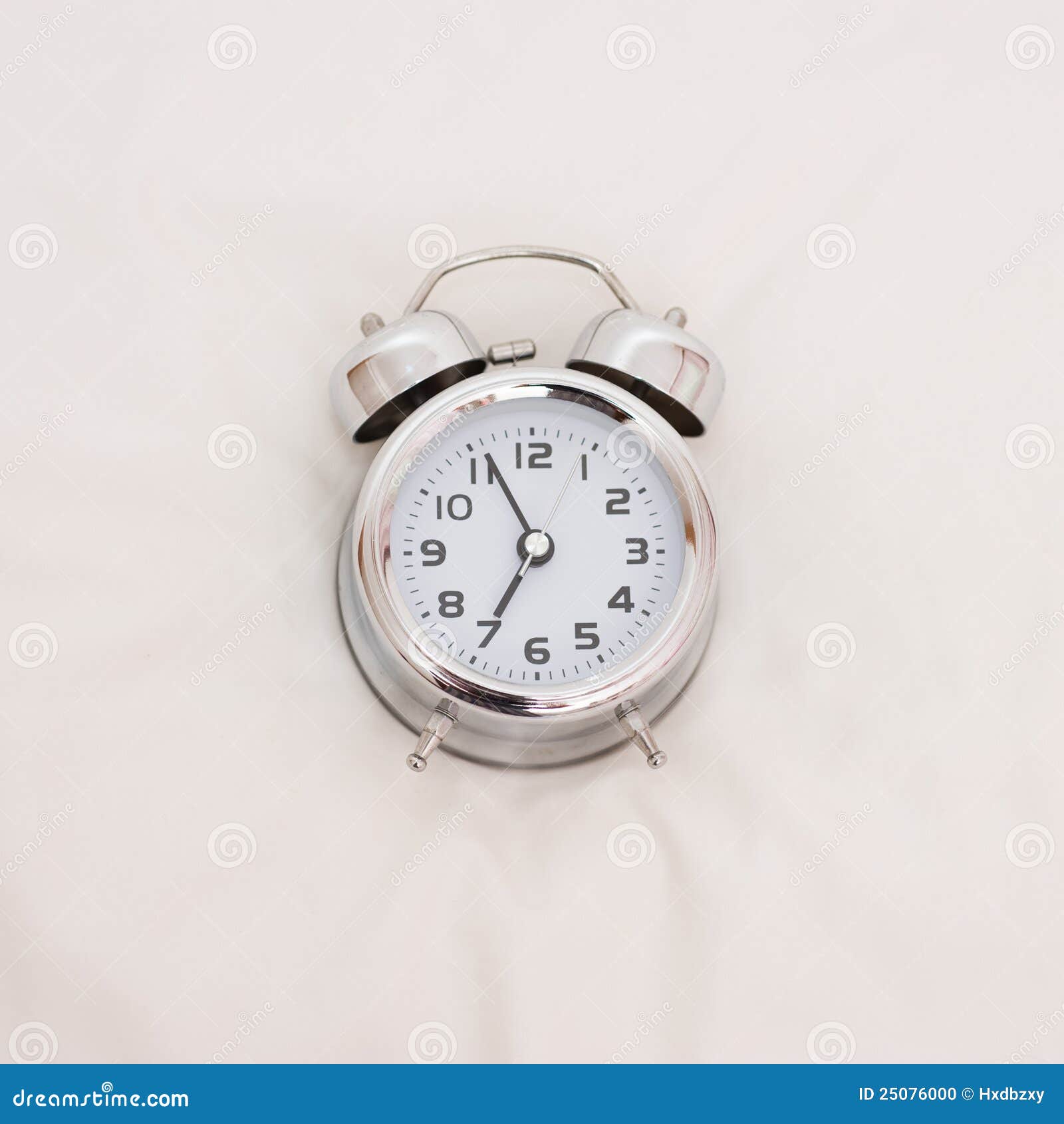 Alarm clock stock photo. Image of silver, bedroom, early - 25076000