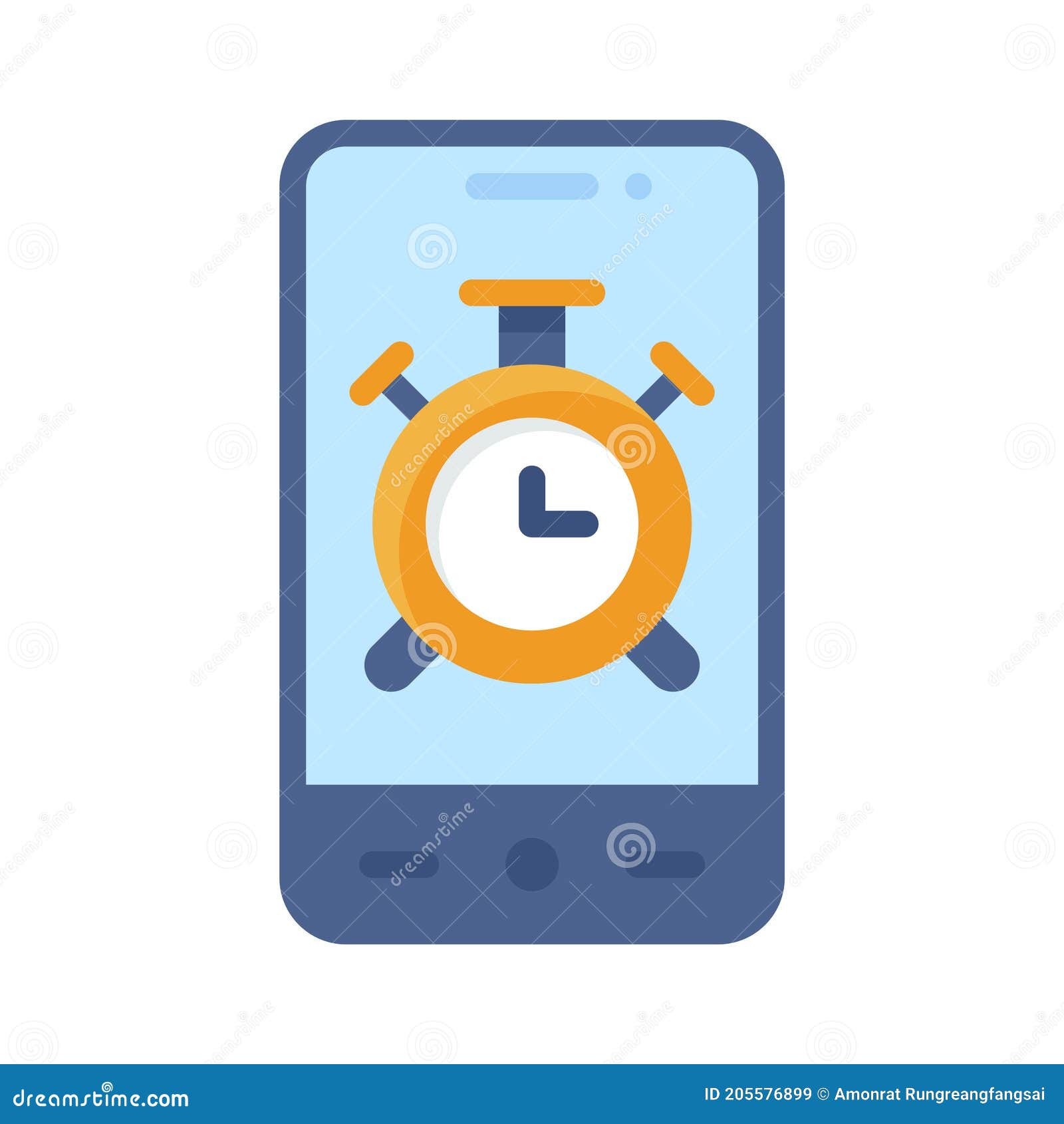 Alarm Clock App Icon, Mobile Application Vector Illustration Stock ...