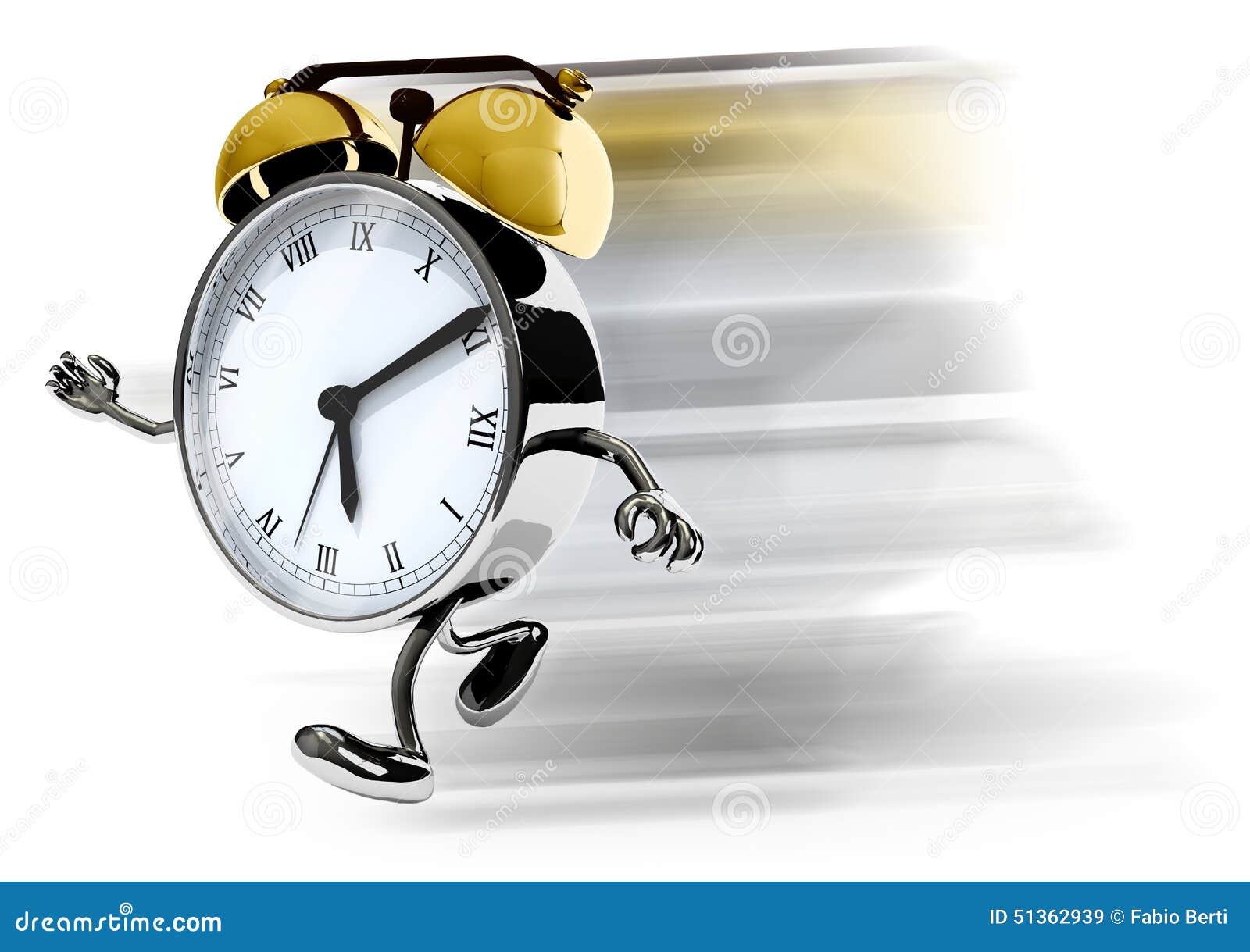 Alarm Clock With Arms And Legs Running Royalty-Free Cartoon ...