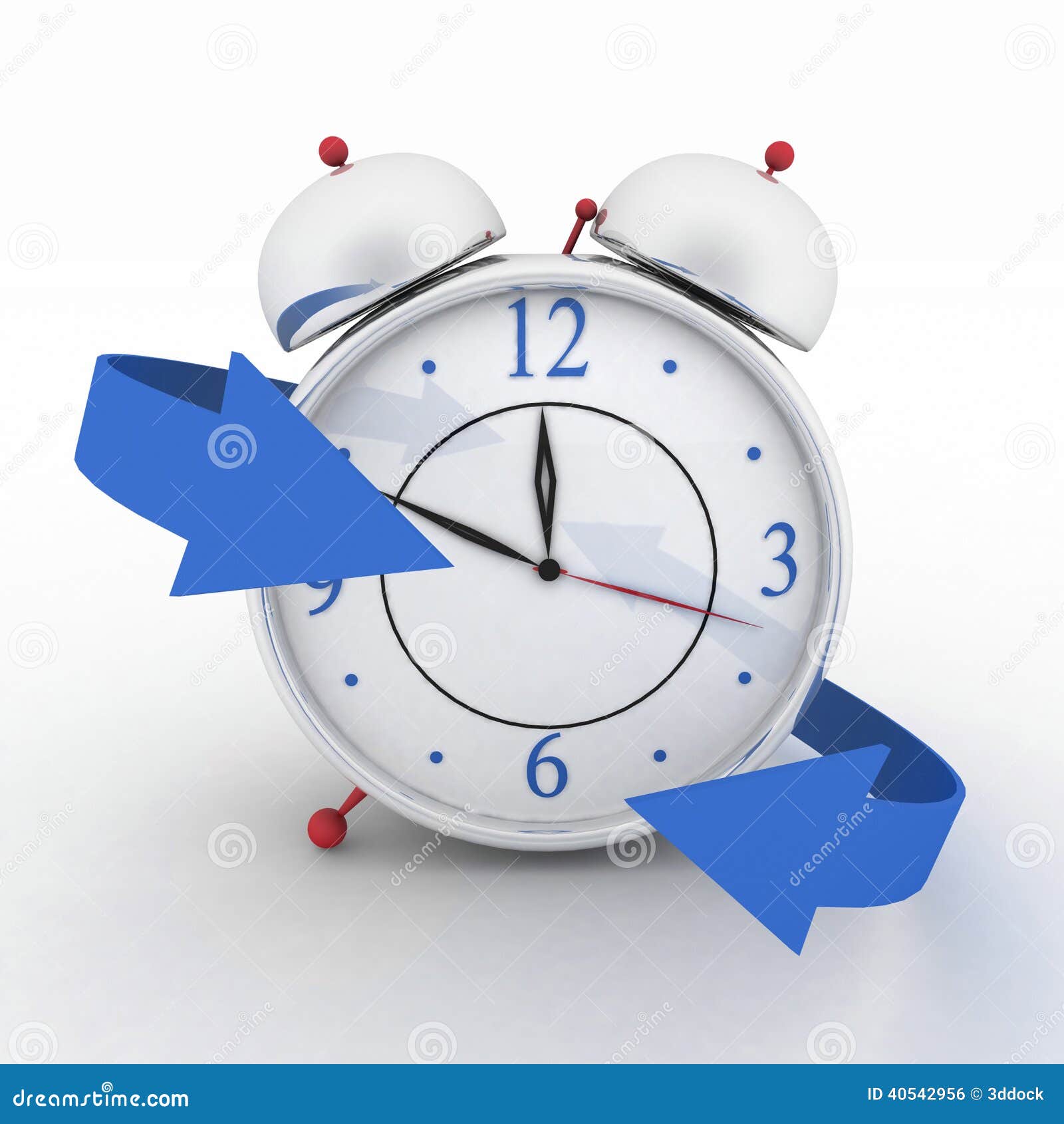 Alarm-clock with Blue Arrows Stock Illustration - Illustration of busy ...
