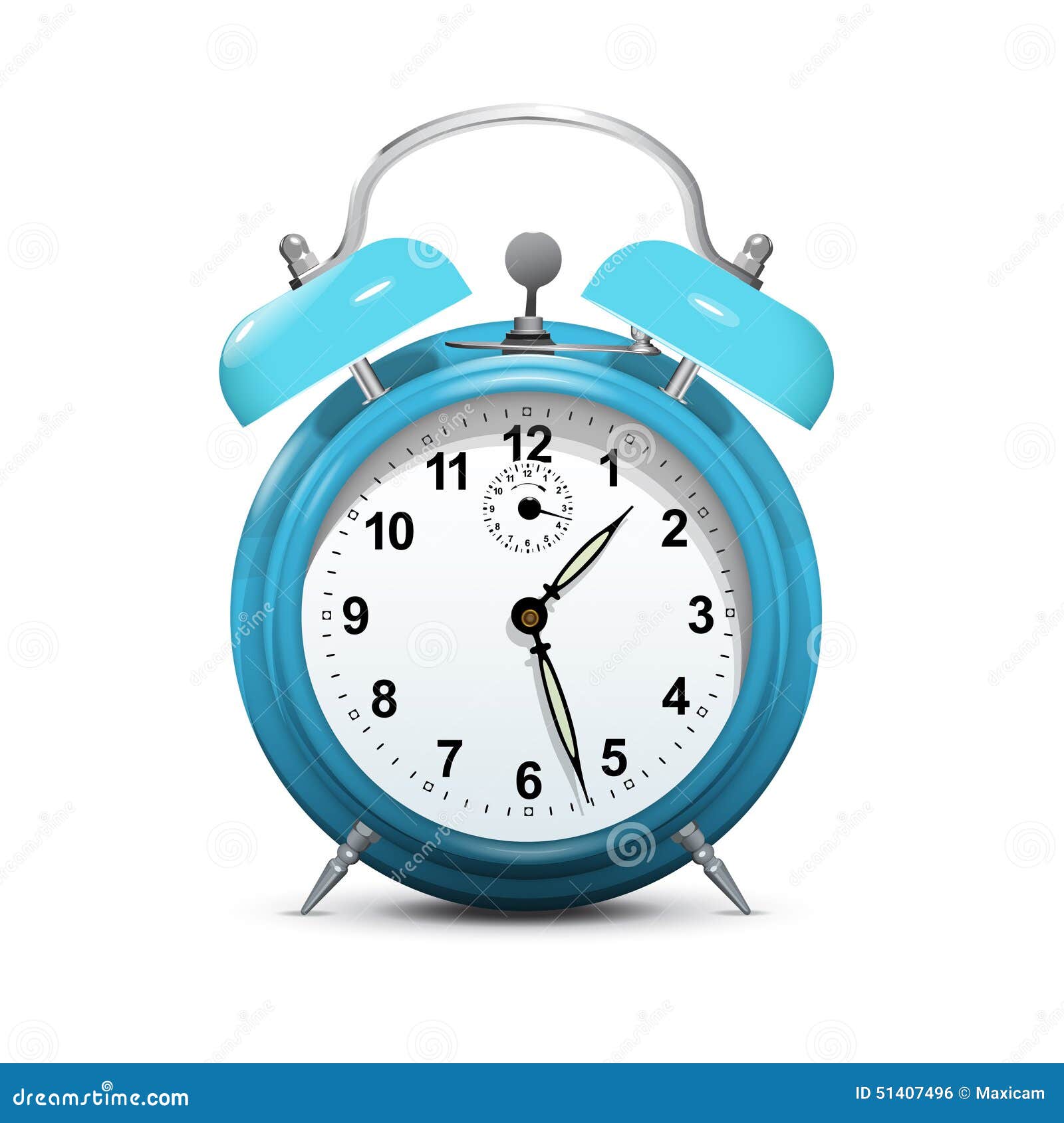 Clock On A Blue Background In A Circle. Vector Illustration ...
