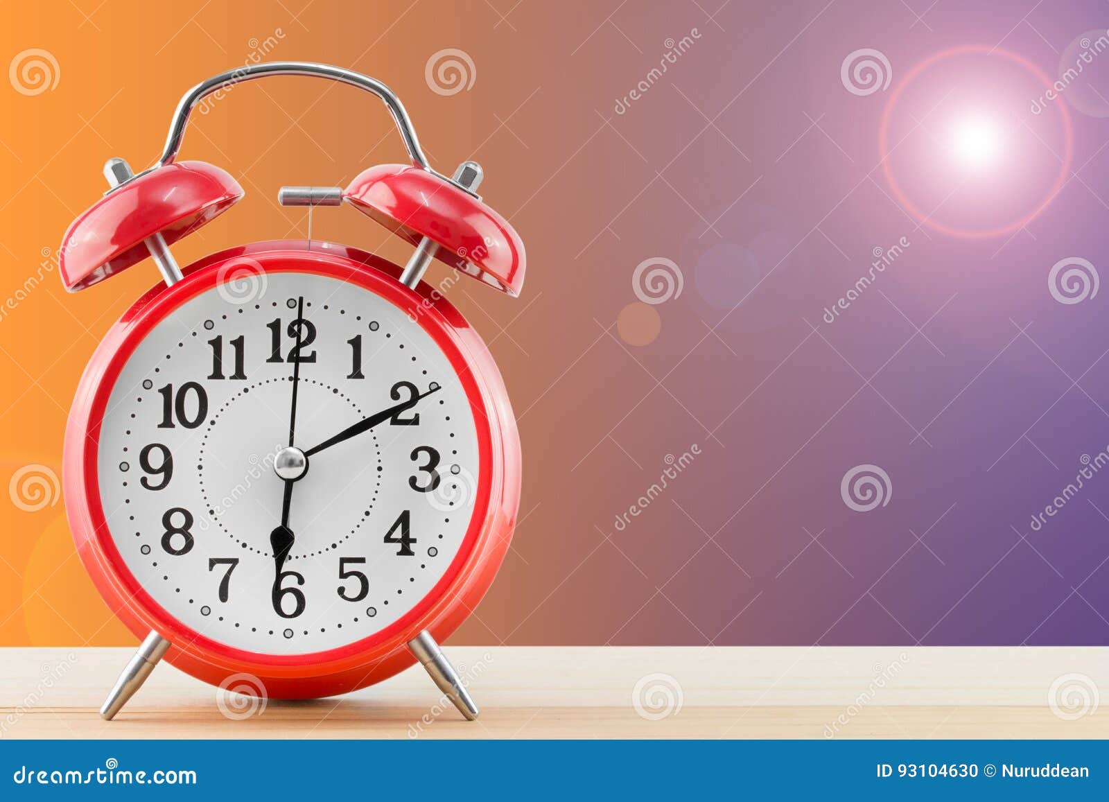 Alarm Clock with Blurred Abstract Background. Stock Photo - Image of ...