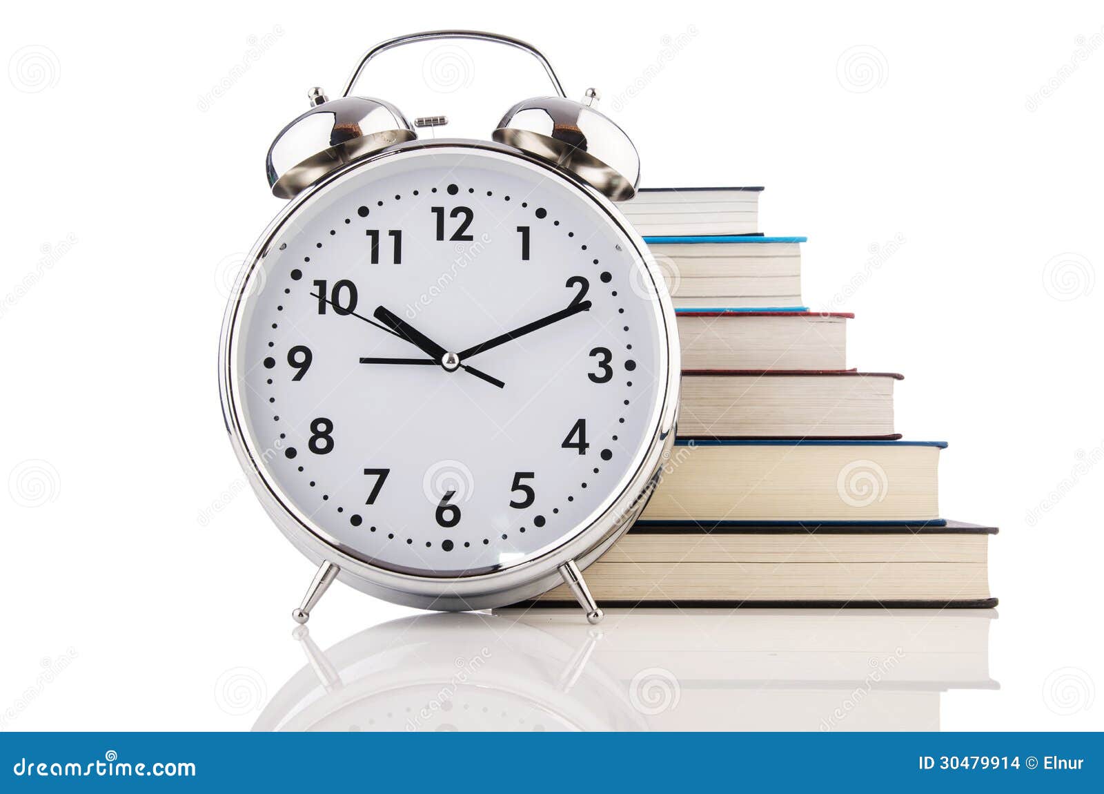 Alarm clock and books stock photo. Image of deadline - 30479914