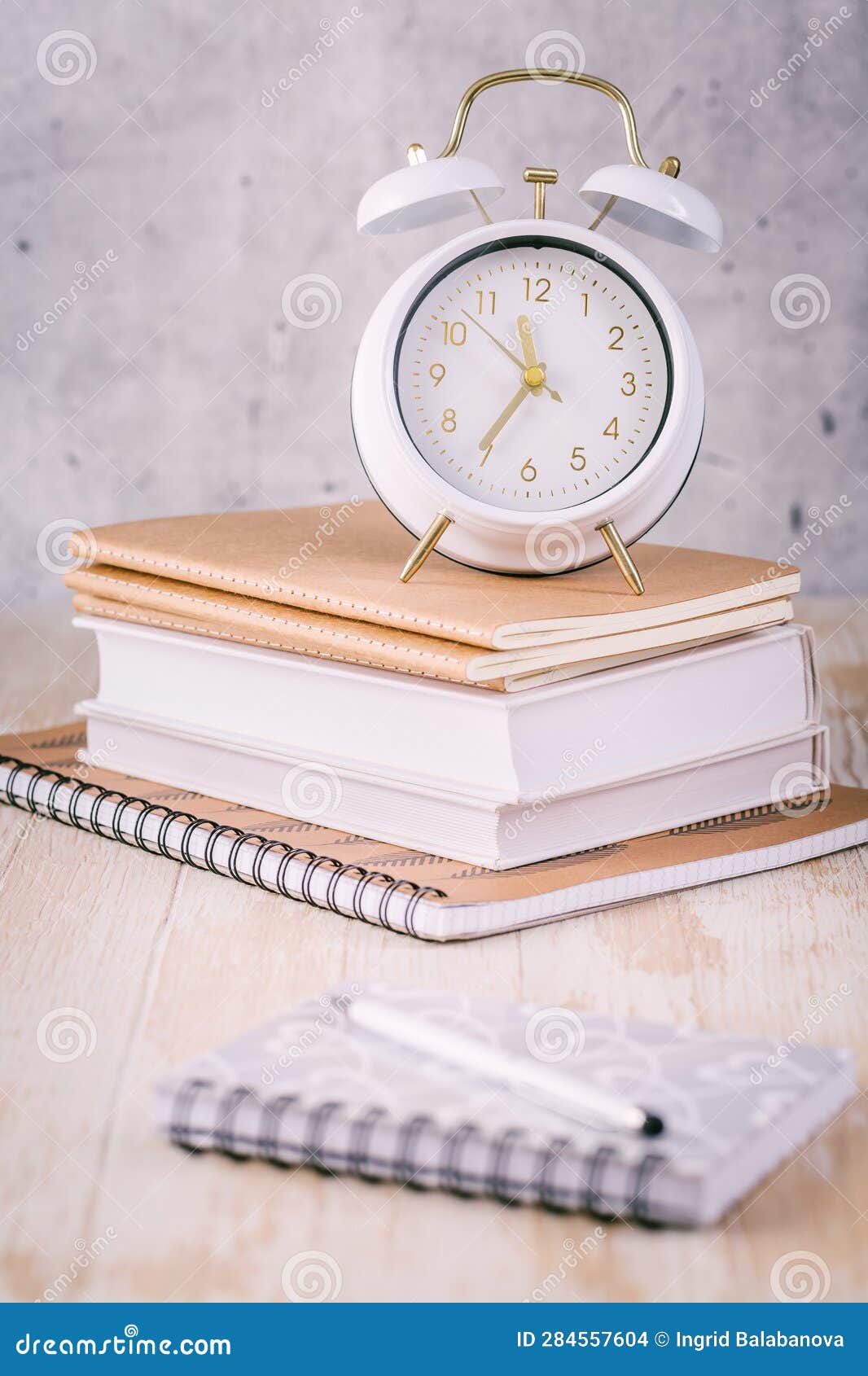 Alarm Clock and Books - Time Management and Procrastination Concept ...