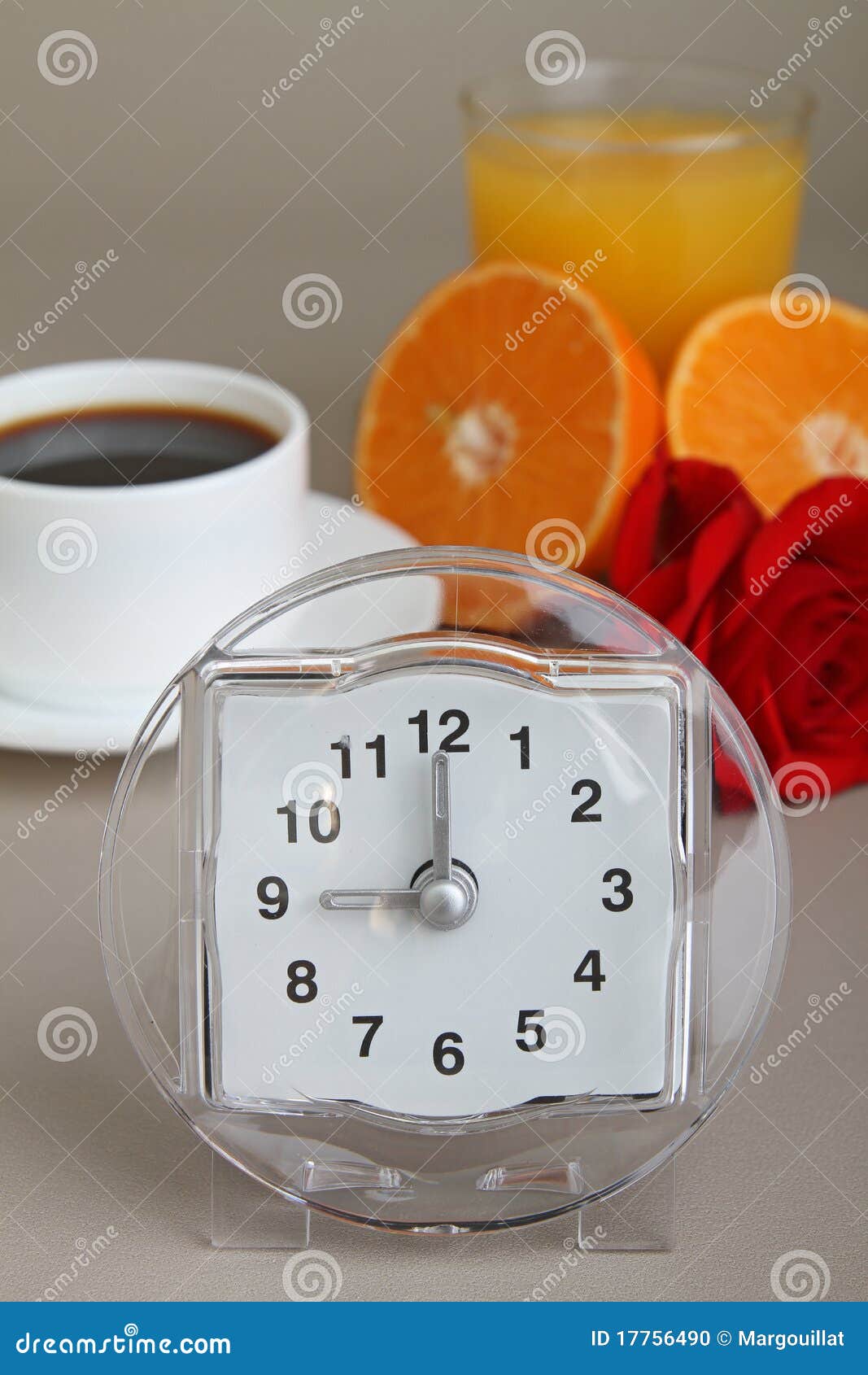 Alarm clock and breakfast stock photo. Image of healthy - 17756490