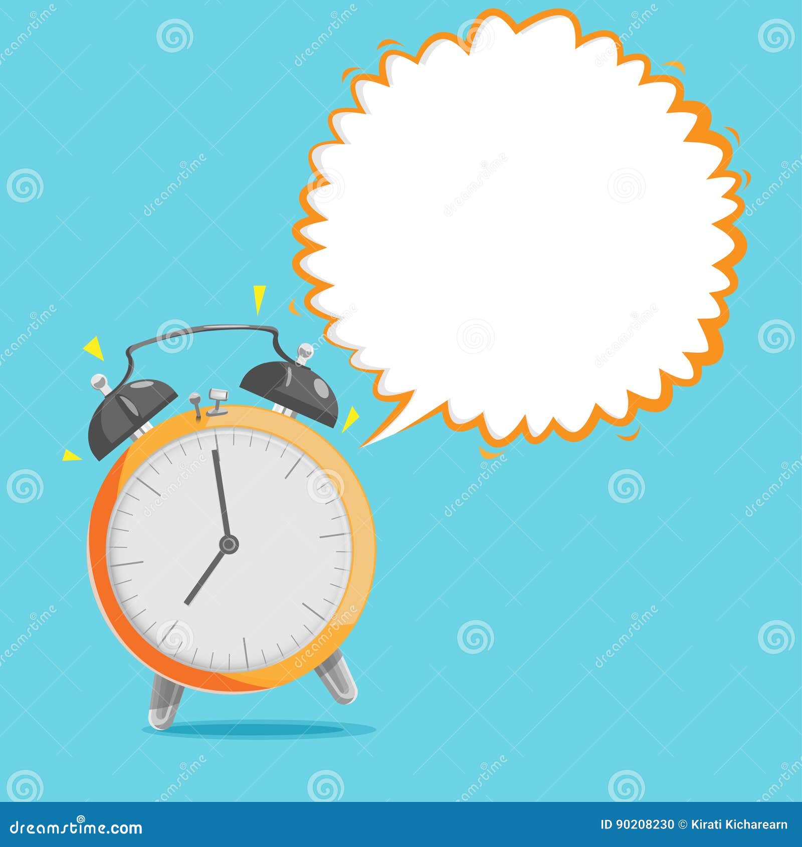 Alarm Clock Bubble Speech Background Stock Illustration - Illustration ...
