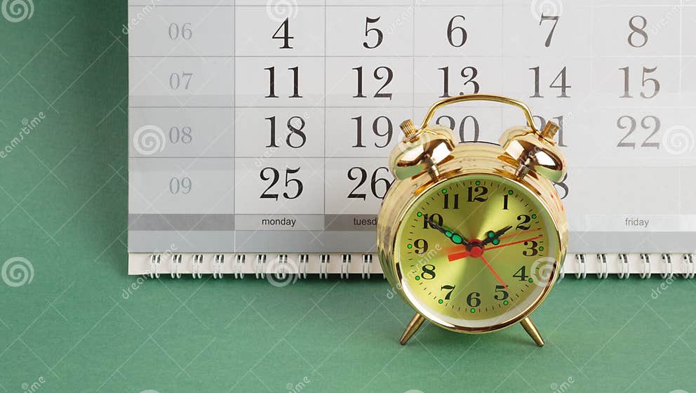 Alarm clock and calendar stock image. Image of reminder - 55137943