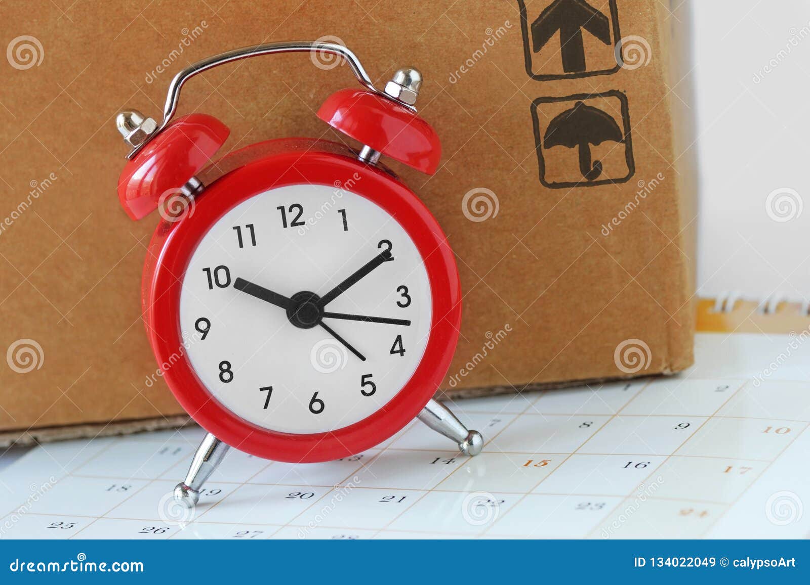 Get A Delivery With Us. On-time Delivery. Man In Uniform Hold Post Box ...