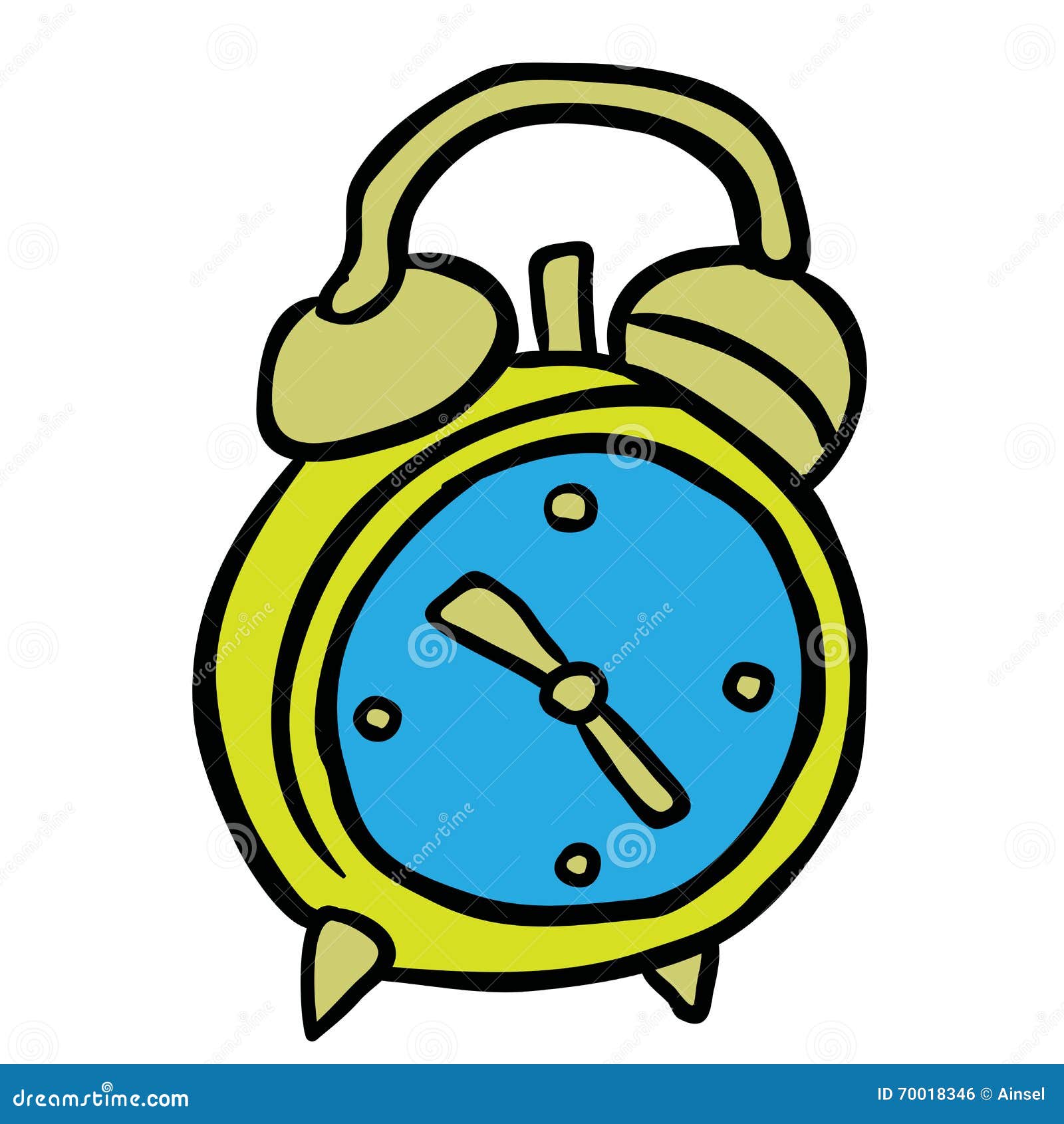 Alarm clock cartoon stock vector. Illustration of clock - 70018346