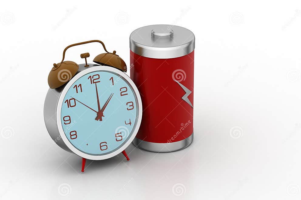 Alarm clock with cell stock illustration. Illustration of seconds ...