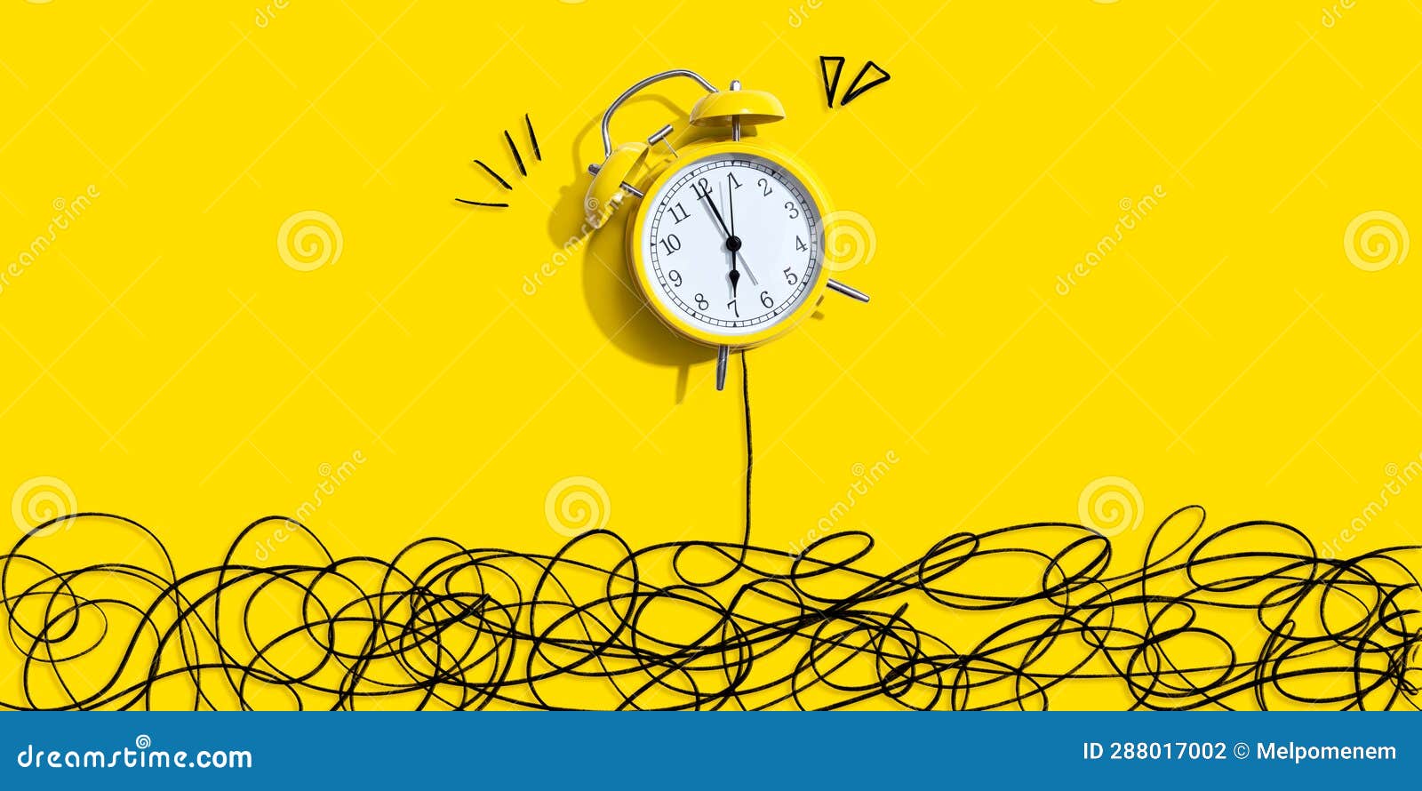 Alarm Clock with Chaos and Confusion Theme Stock Photo - Image of ...