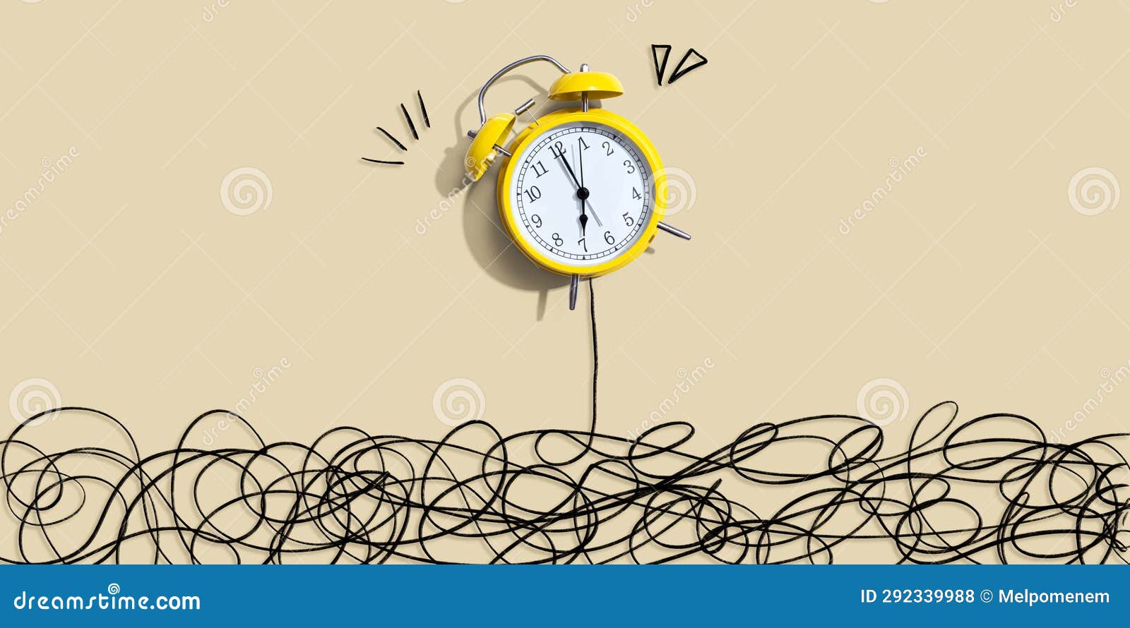 Alarm Clock with Chaos and Confusion Theme Stock Photo - Image of upset ...