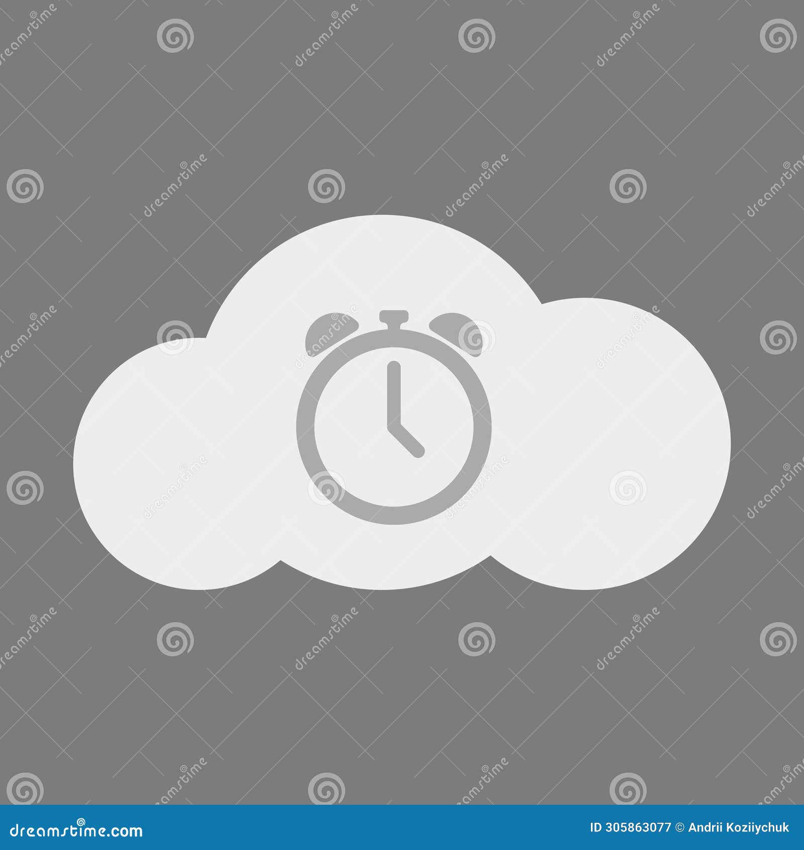 Alarm Clock in the Cloud Vector Icon. Cloud and Alarm Clock Vector ...