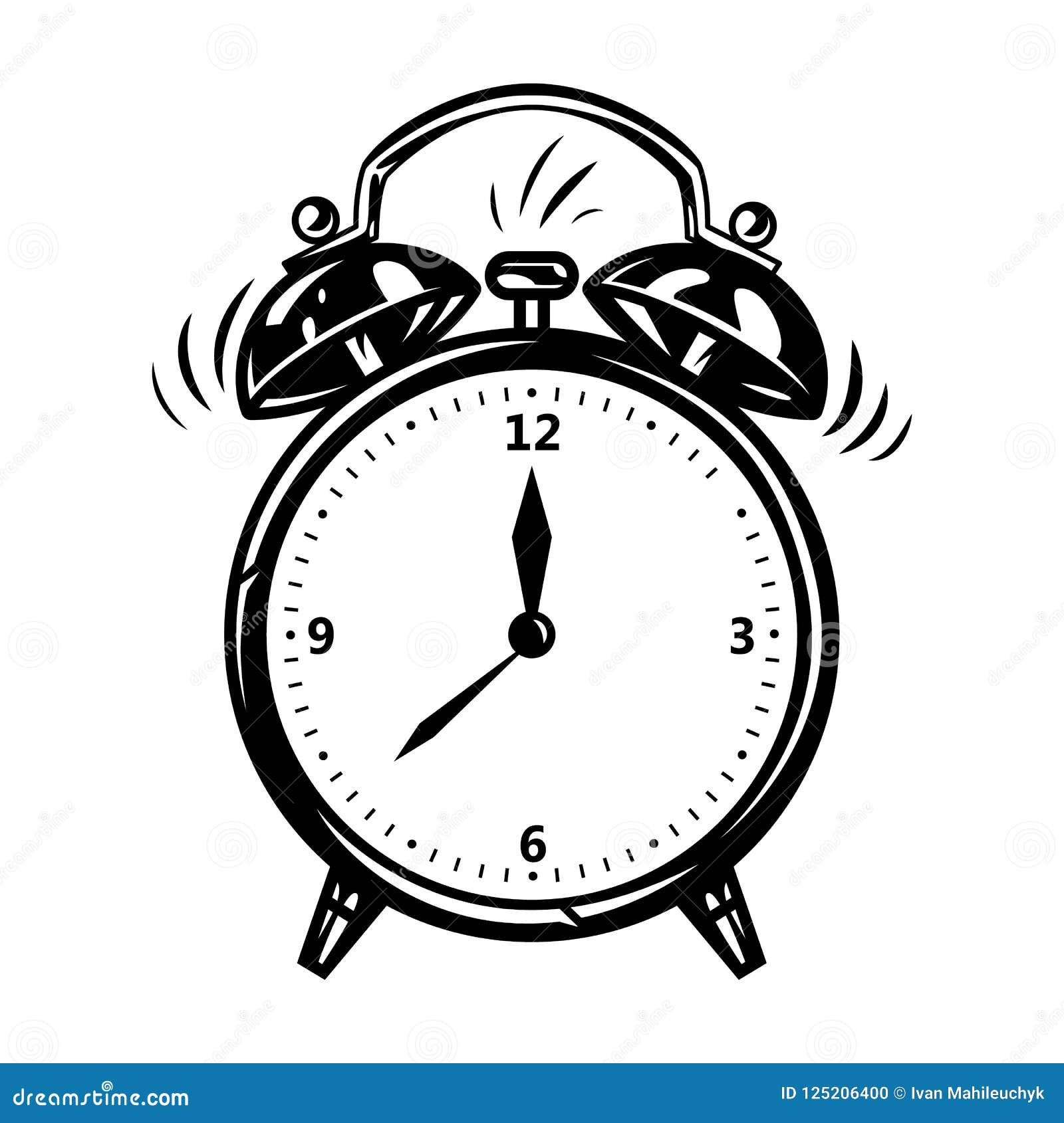 Alarm clock in comic style stock vector. Illustration of symbol - 125206400