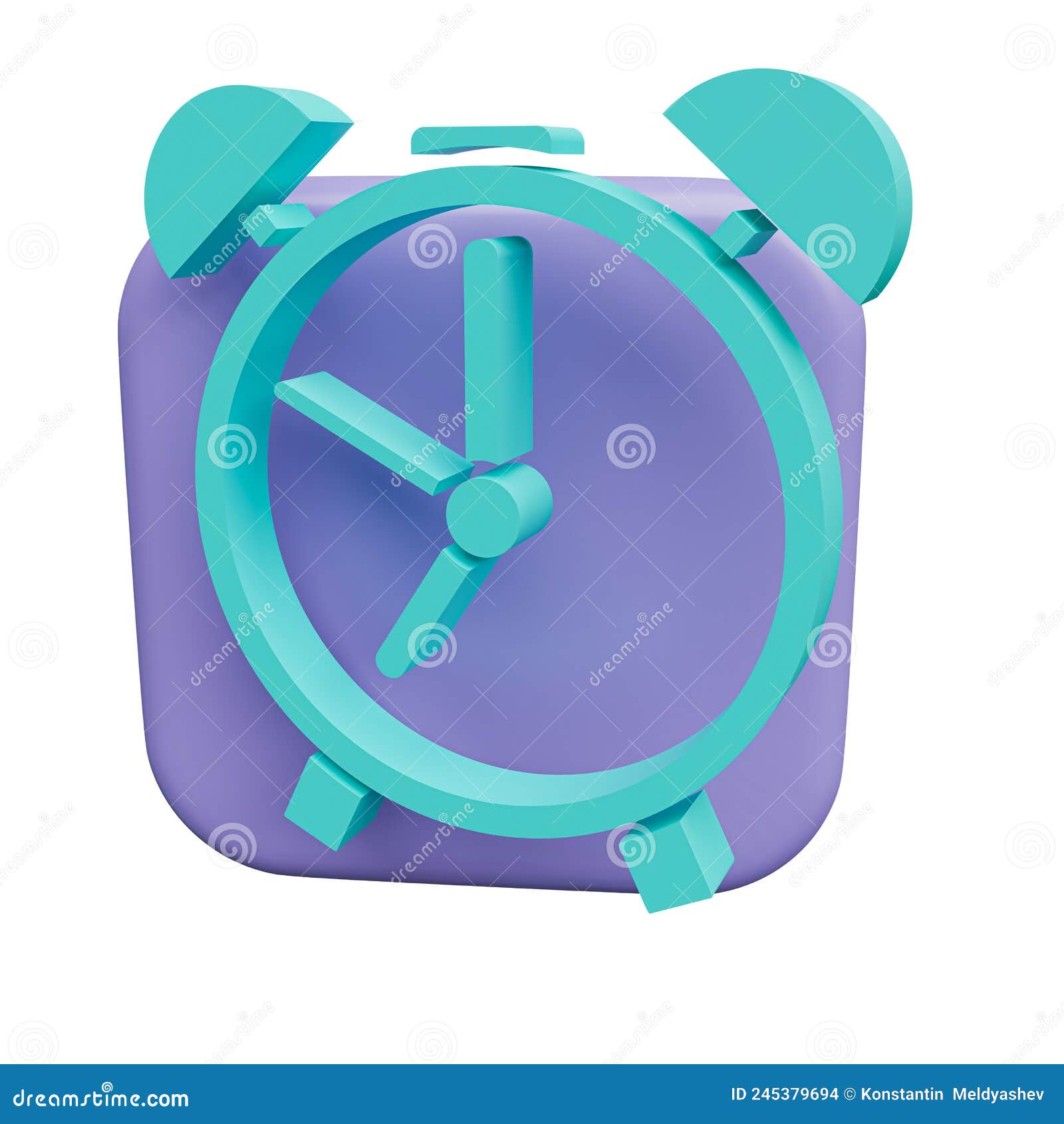 Alarm Clock 3d Icon Render Illustration Stock Illustration ...