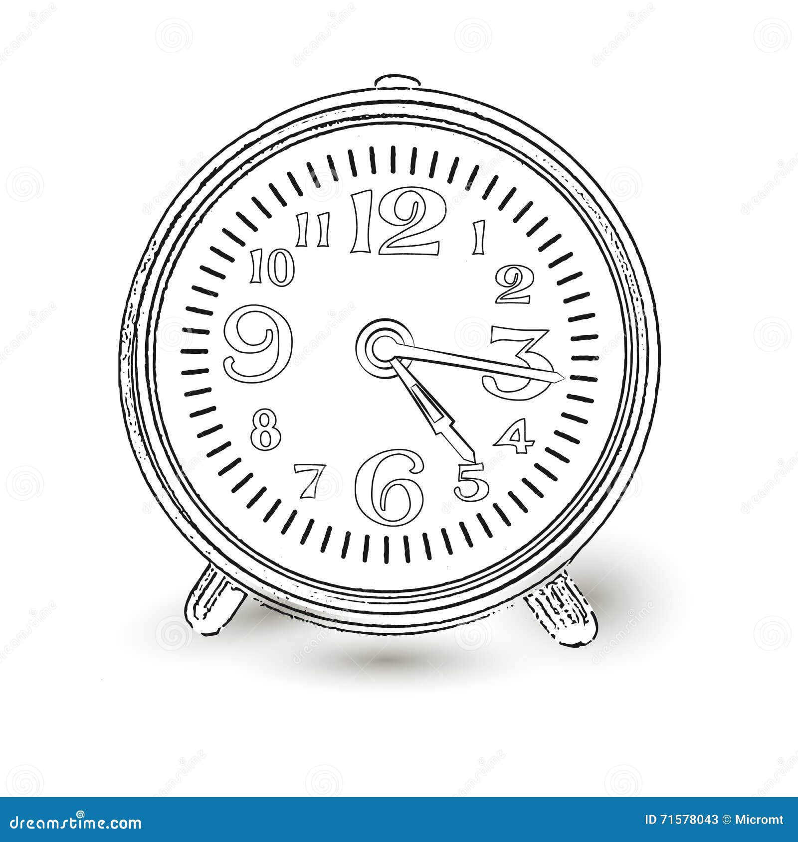 Alarm Clock Doodle stock vector. Illustration of circle - 71578043