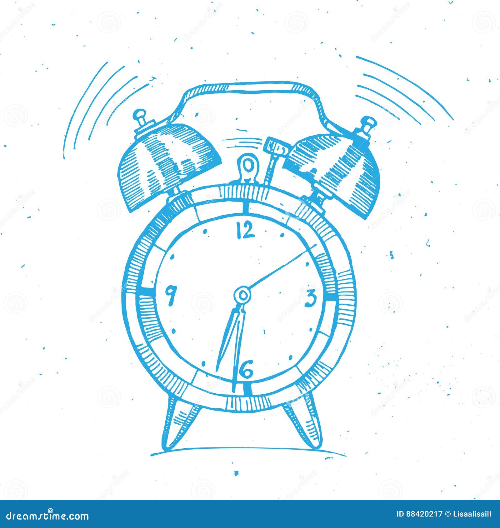 Alarm Clock Doodle Illustration Stock Vector - Illustration of retro ...