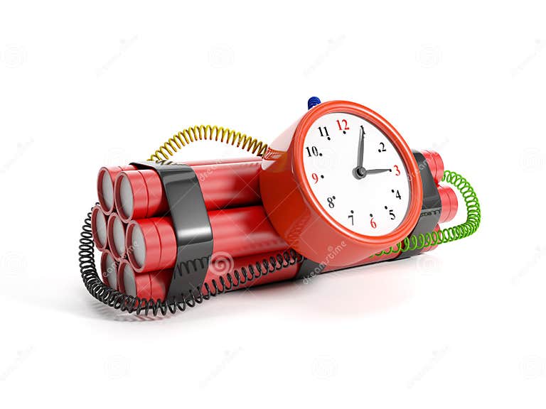 Alarm clock and dynamite stock illustration. Illustration of clock ...