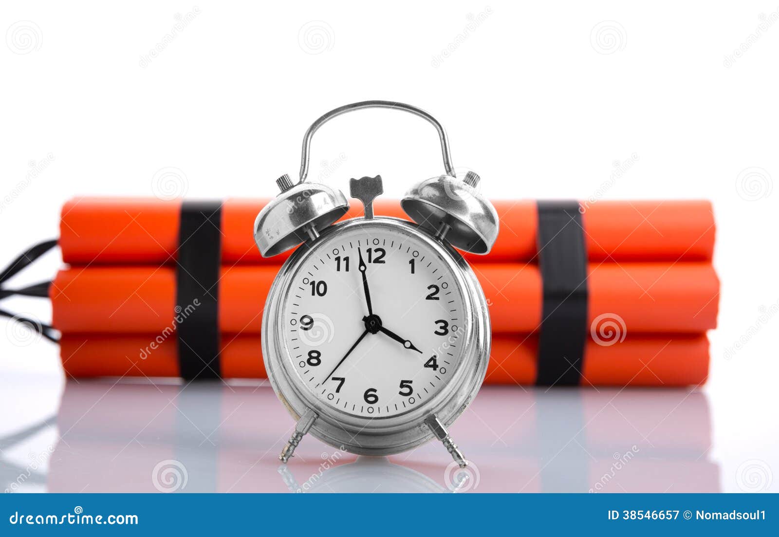 Alarm clock and dynamite stock image. Image of threats - 38546657