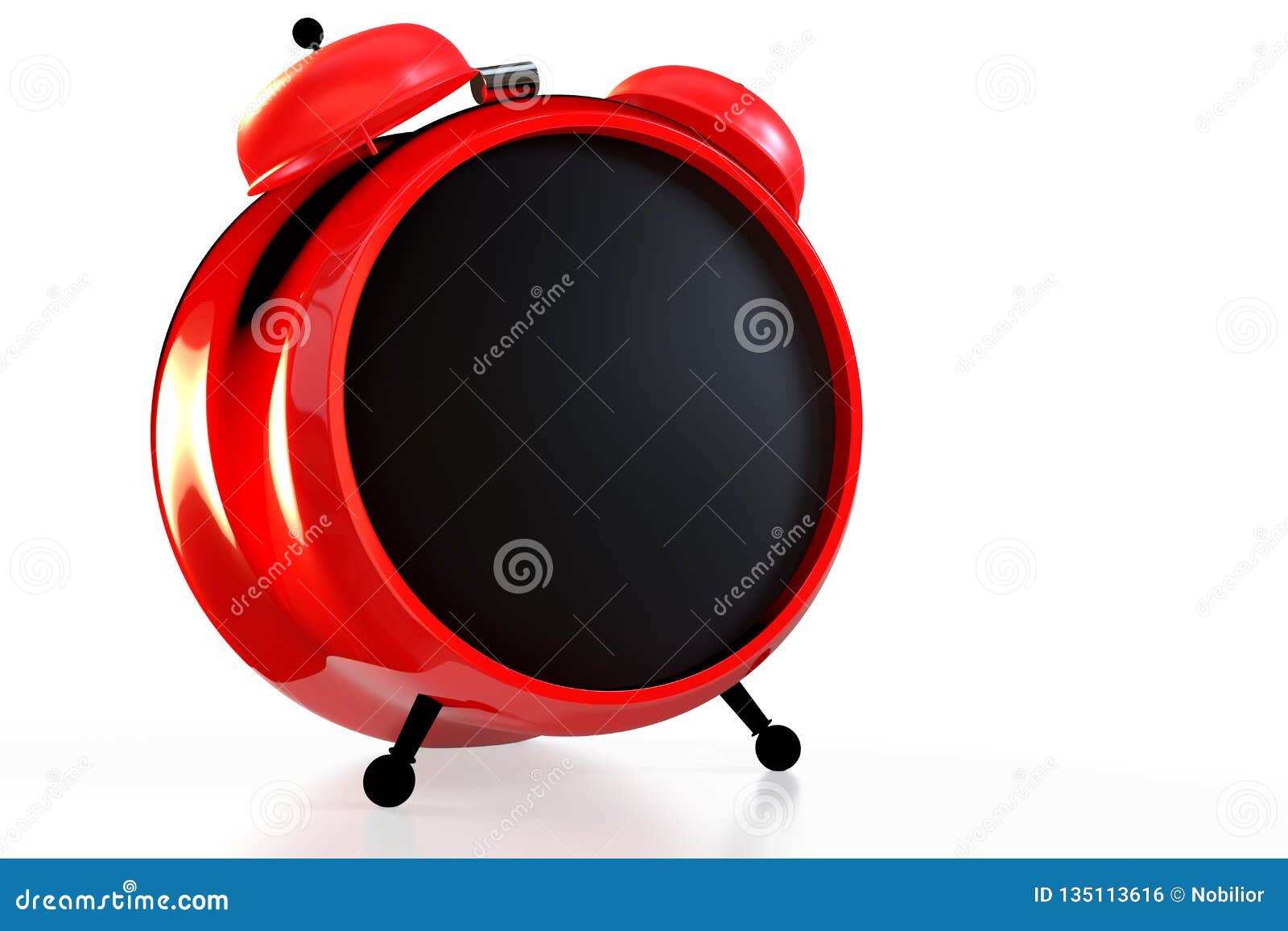 Alarm Clock with an Empty Clock Face Stock Illustration - Illustration ...