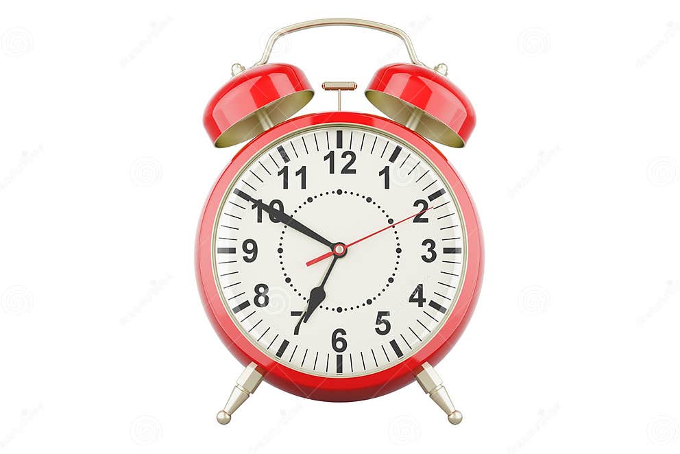 Alarm Clock Front View, 3D Rendering Stock Illustration - Illustration ...