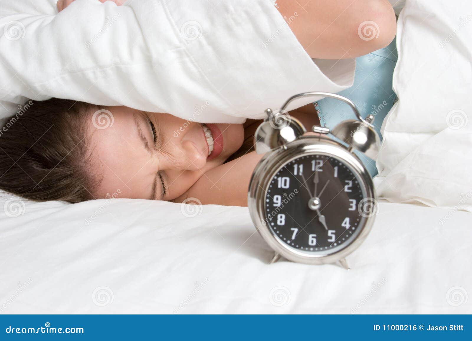 Alarm Clock Girl stock photo. Image of resting, holding - 11000216