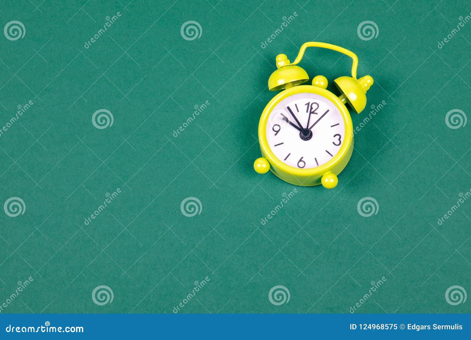Alarm Clock on a Green Background Stock Image - Image of clock, circle ...