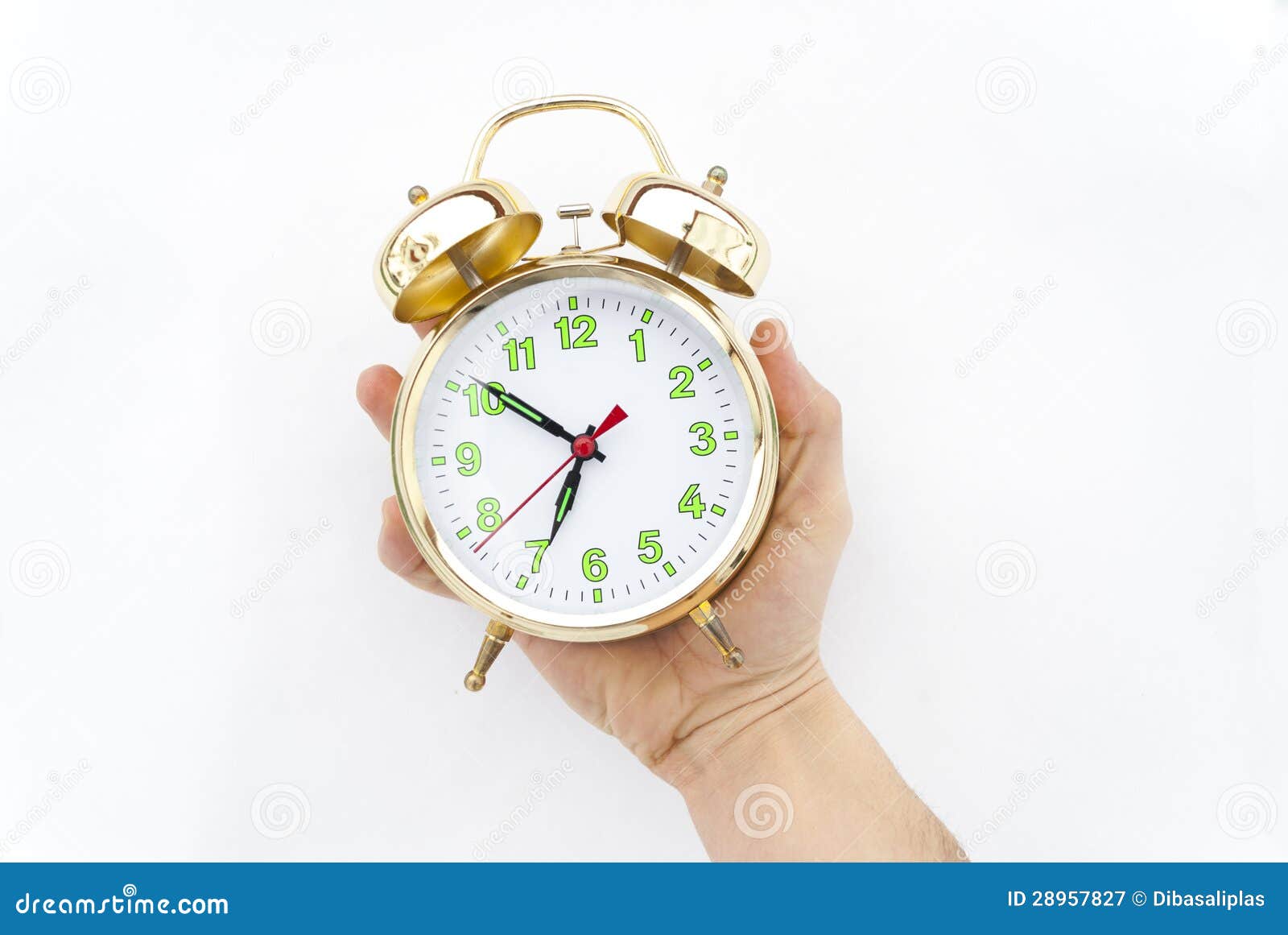 Alarm clock in a hand stock image. Image of fingers, timer - 28957827