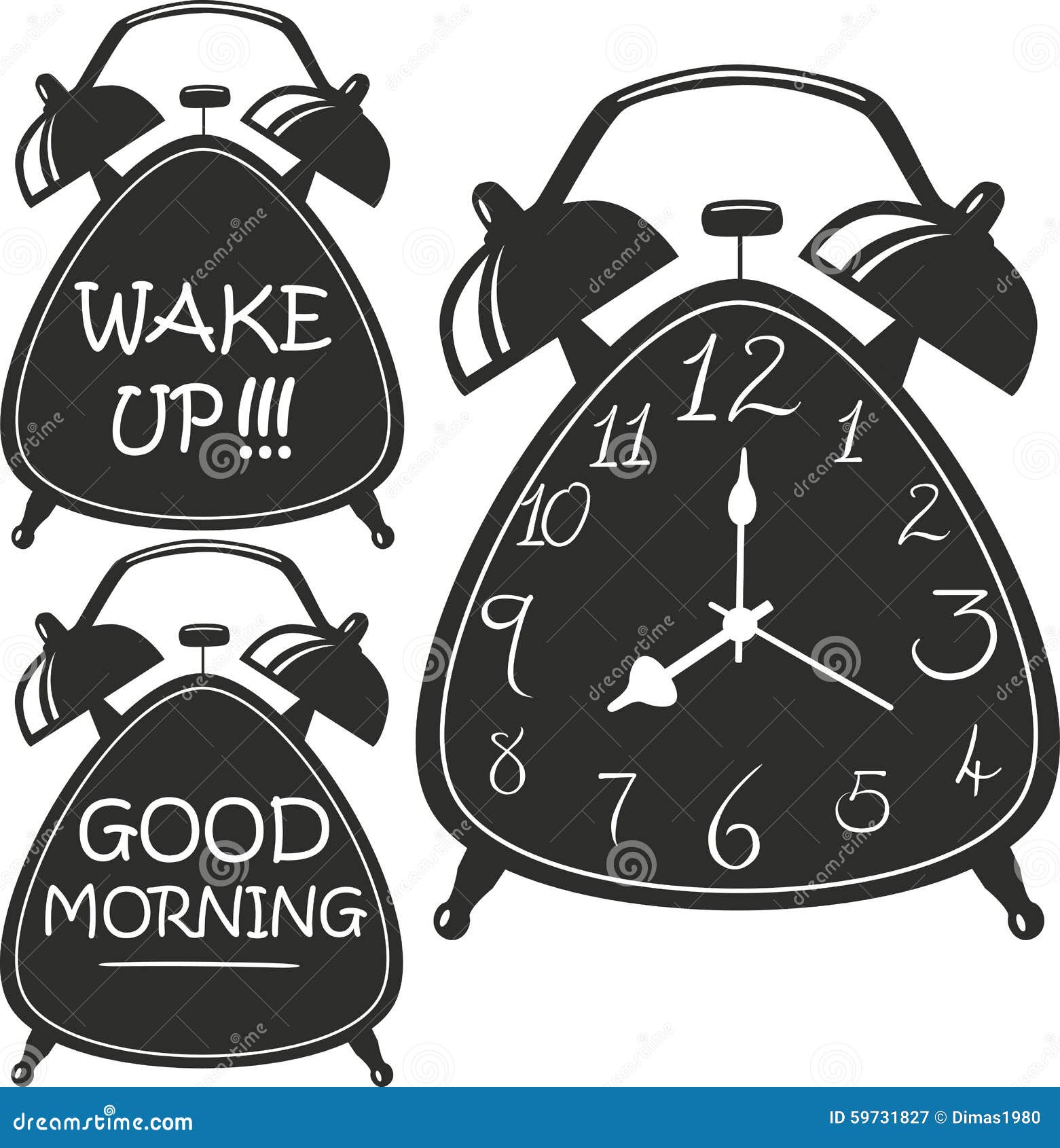 Alarm clock stock vector. Illustration of citation, paper - 59731827