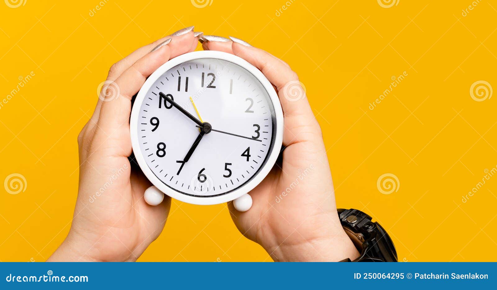Alarm Clock on Hand the Importance of Time Time and Work Time Concept ...