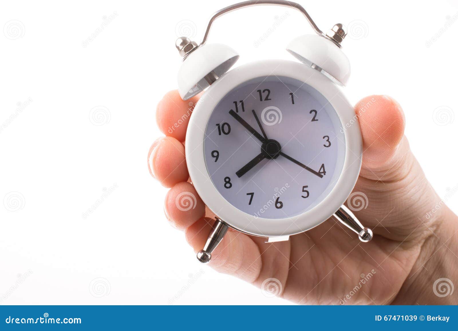 Alarm clock in hand stock image. Image of circle, alarm - 67471039