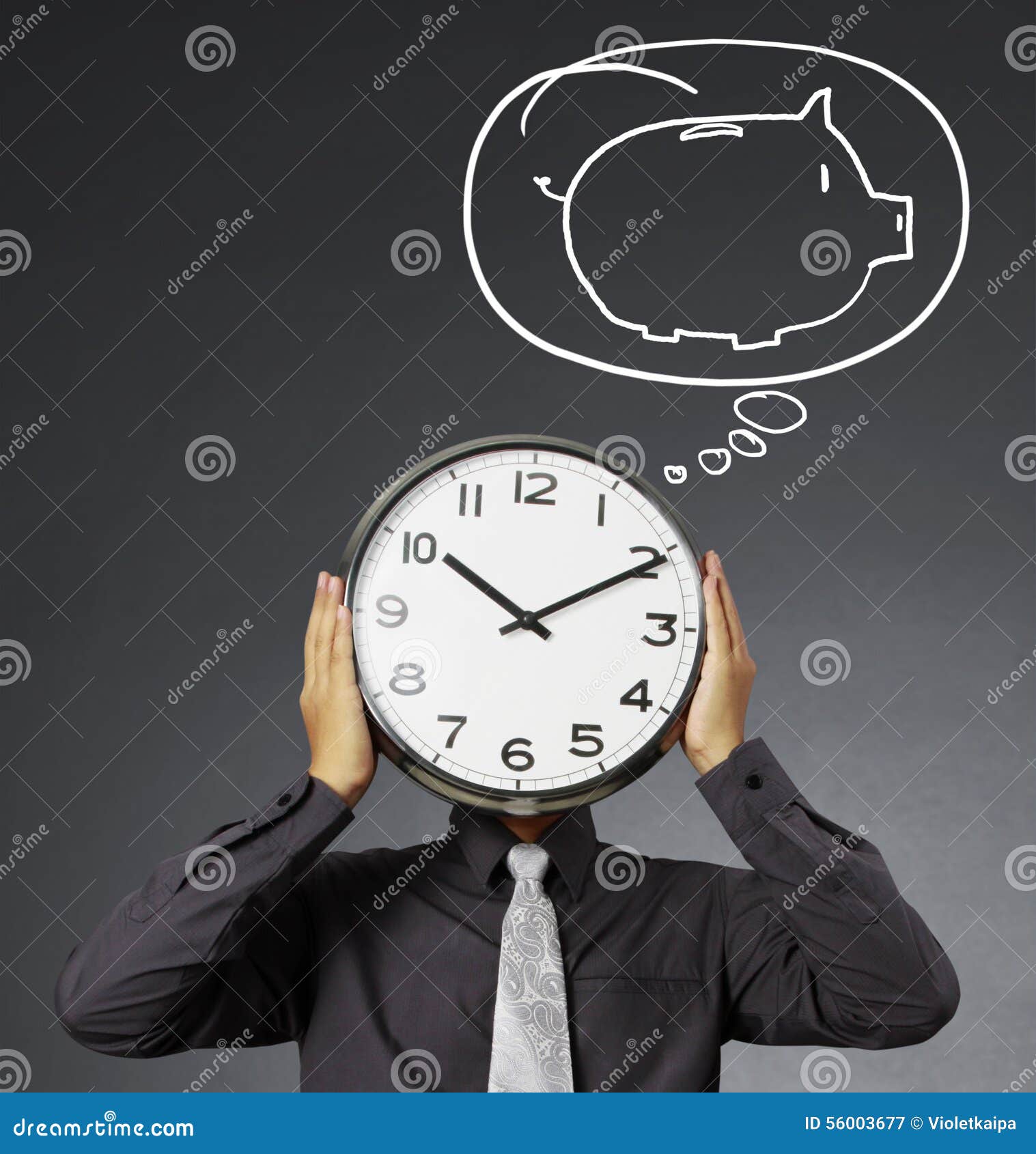 Alarm clock on head stock image. Image of clock, covering - 56003677