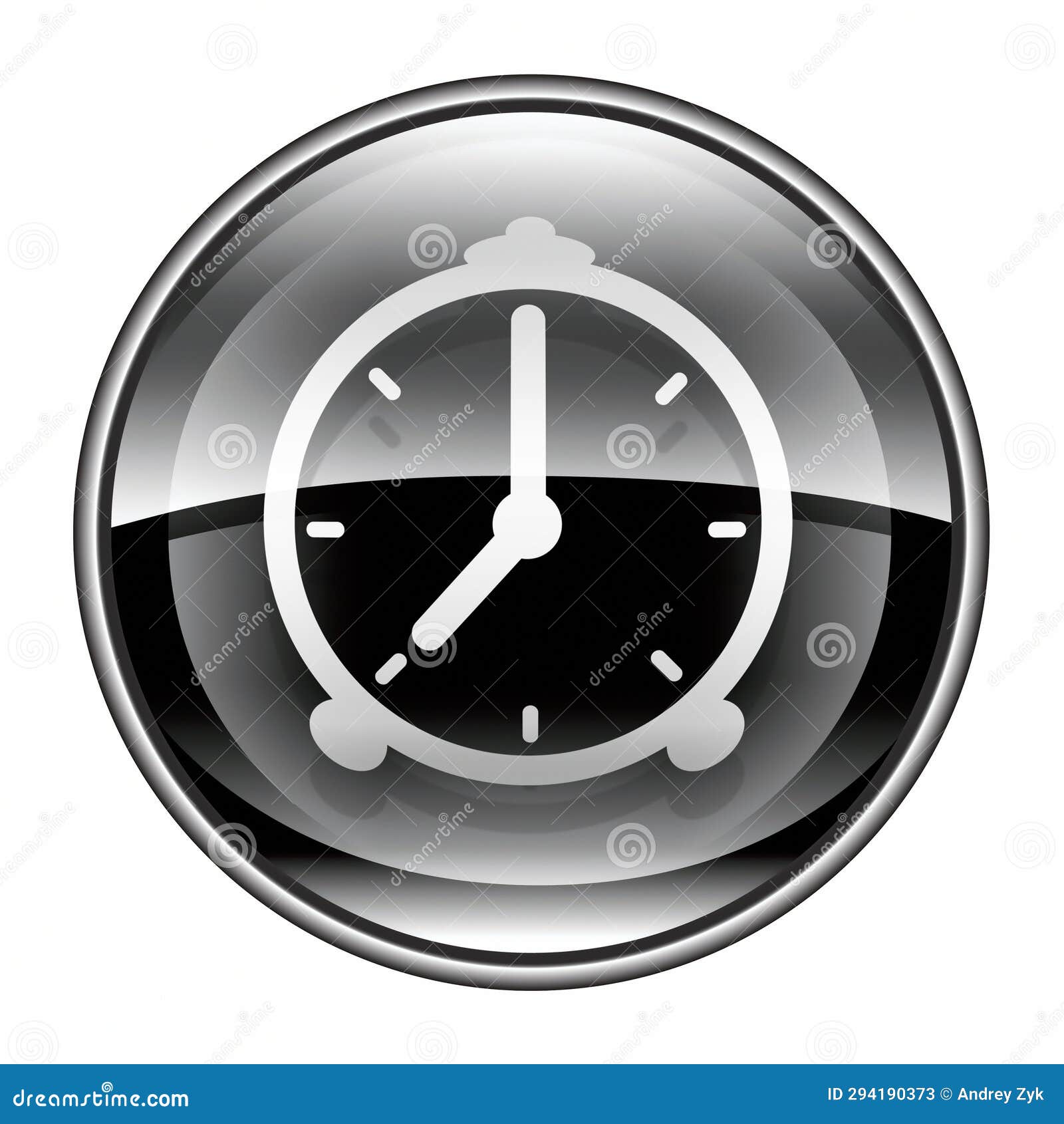 Alarm clock icon black stock illustration. Illustration of idea - 294190373