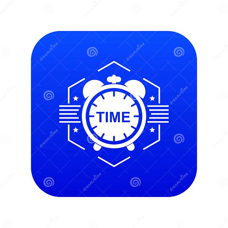 Alarm Clock Icon Blue Vector Stock Vector - Illustration of analog ...