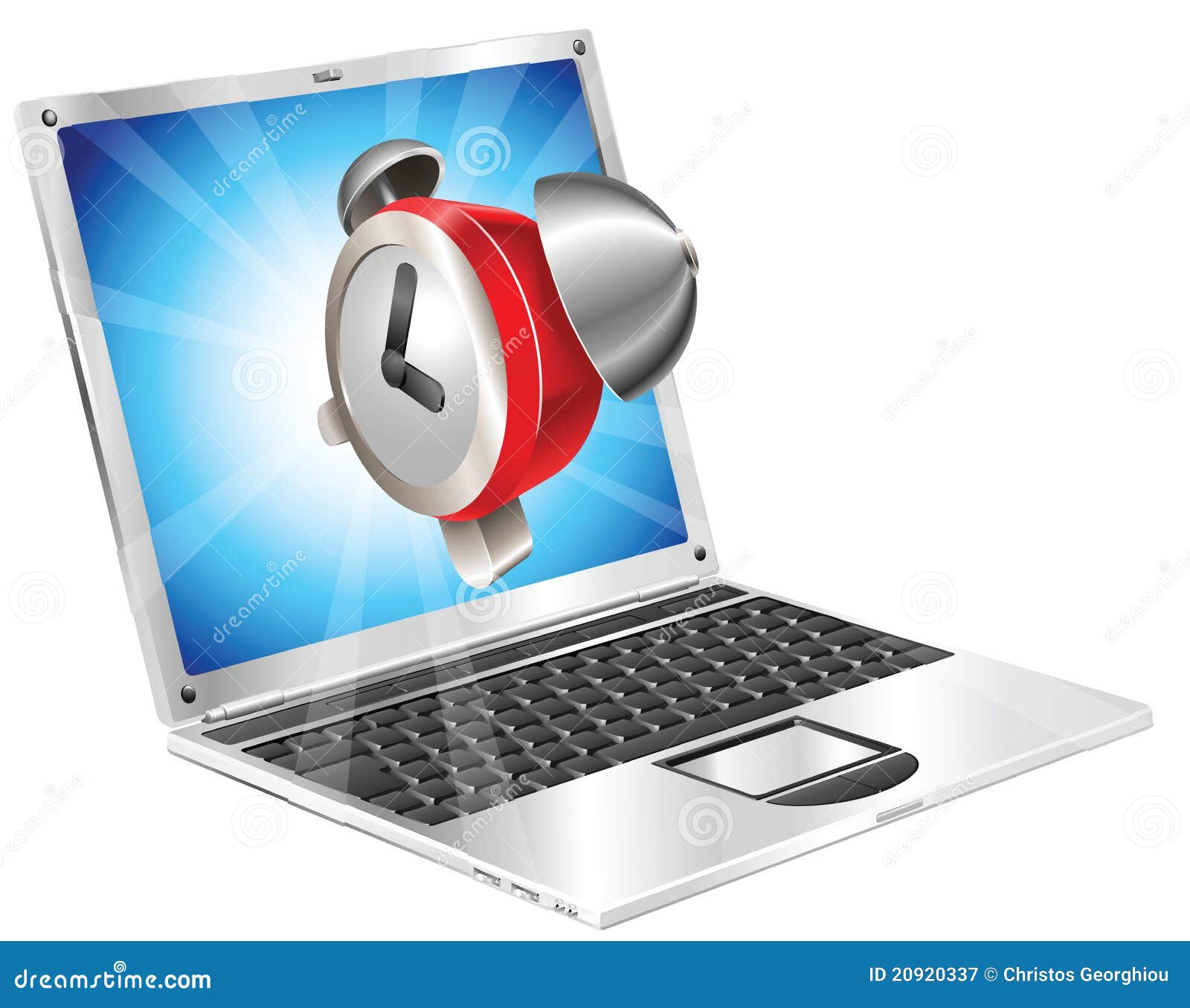 Alarm Clock Icon Laptop Concept Stock Vector - Illustration of black ...