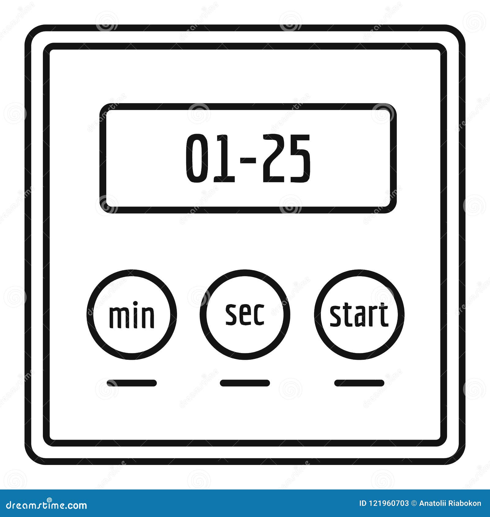 Alarm Clock Icon, Outline Style Stock Vector - Illustration of hour ...