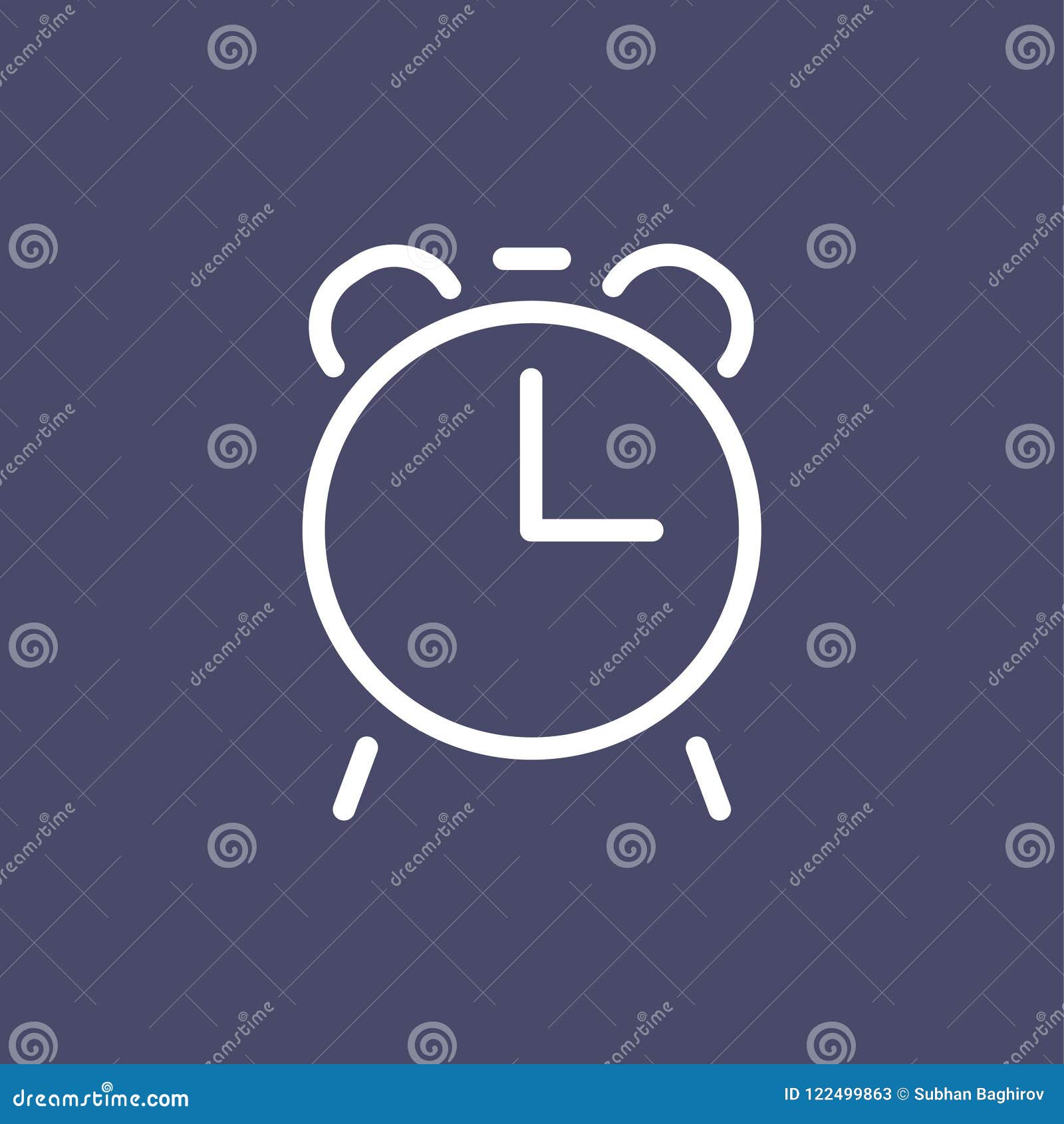 Alarm Clock Icon Simple Flat Style Outline Illustration Stock Vector ...
