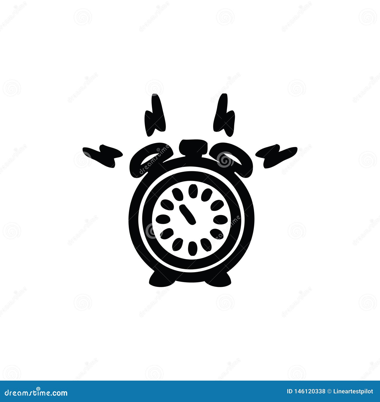 Alarm clock icon symbol stock vector. Illustration of graphic - 146120338