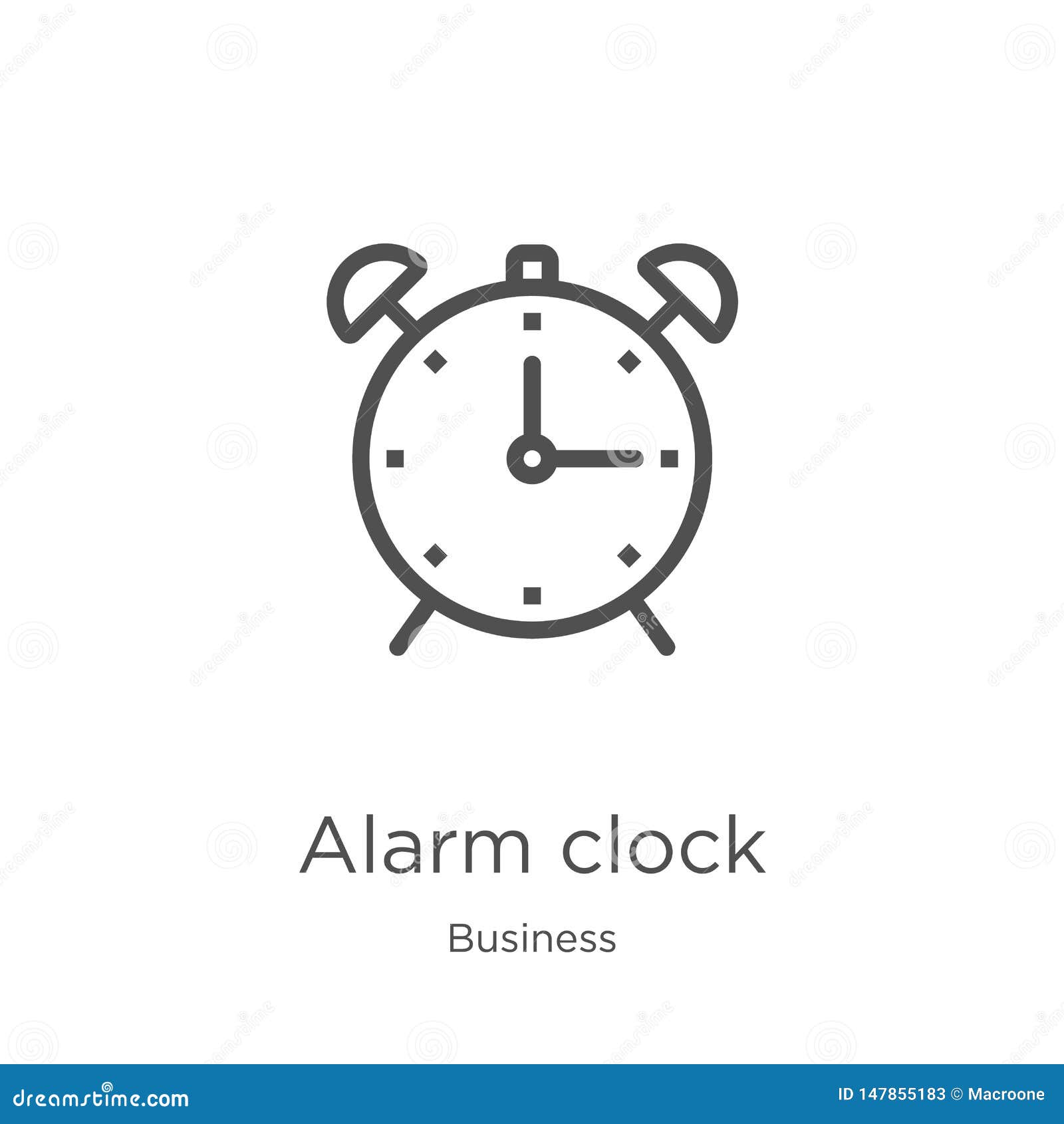 Alarm Clock Icon Vector from Business Collection. Thin Line Alarm Clock ...