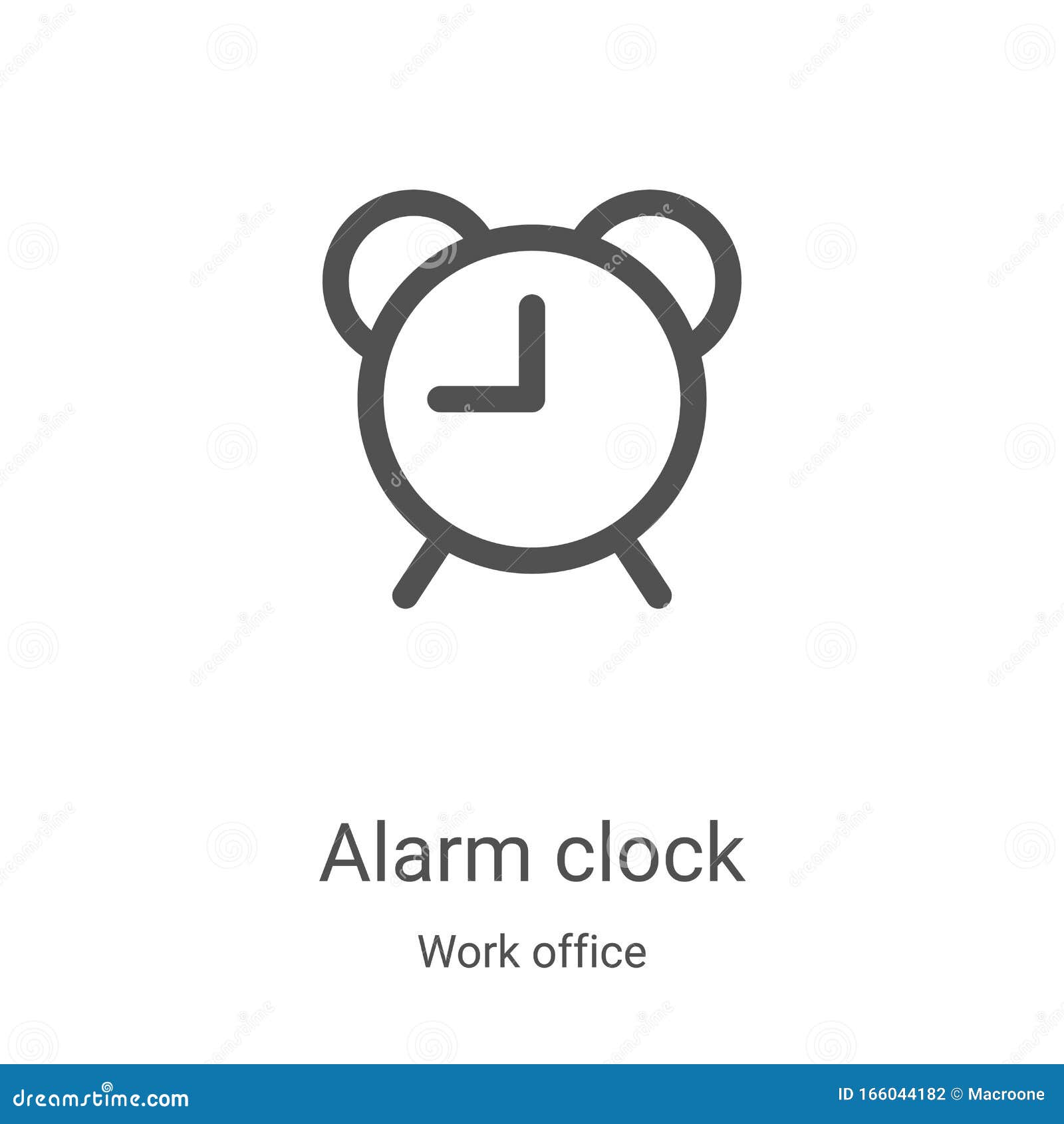 Alarm Clock Icon Vector from Work Office Collection. Thin Line Alarm ...