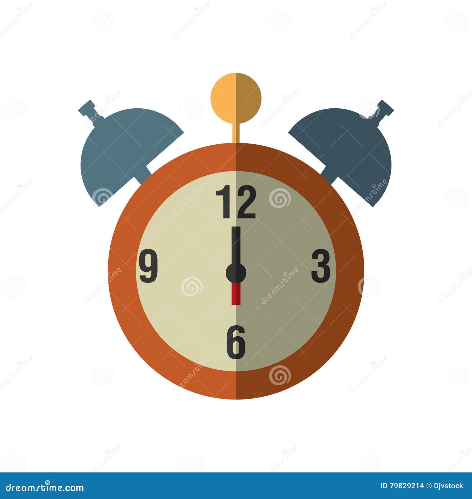 Alarm clock isolated icon stock vector. Illustration of vector - 79829214