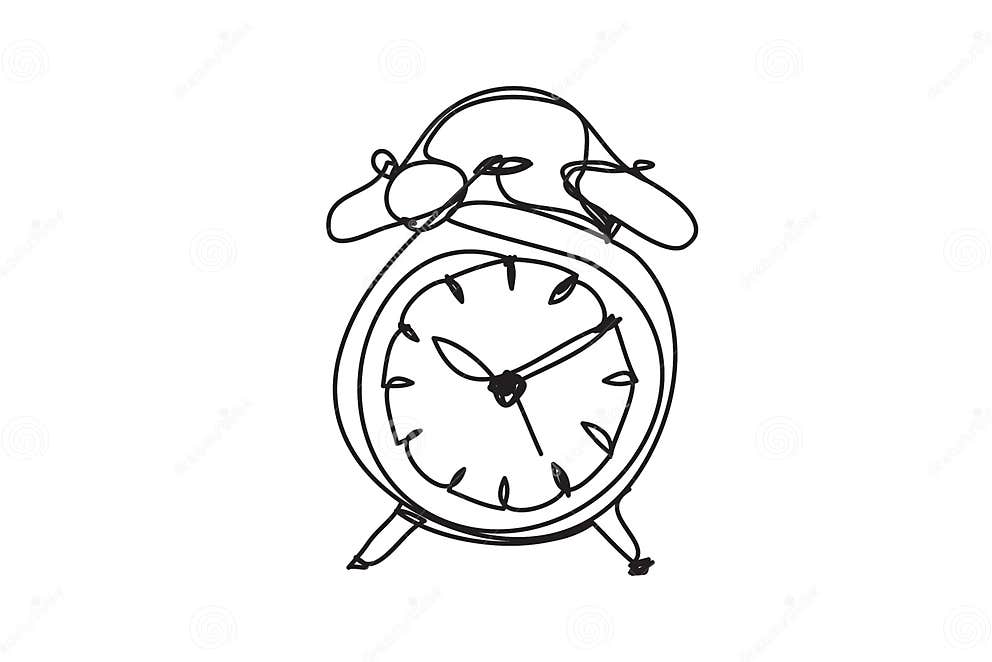 Alarm Clock, Line Drawing Style,vector Design. Stock Vector ...