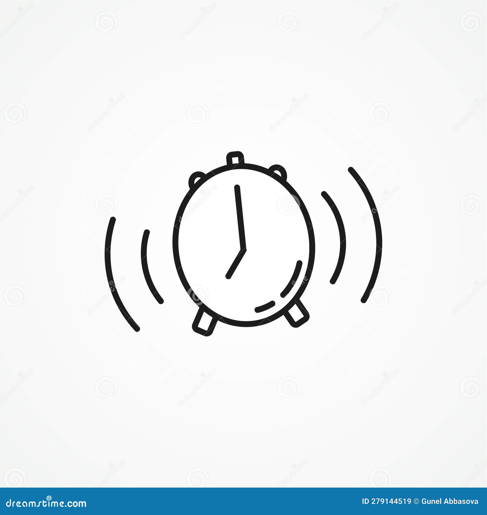 Alarm Clock Line Icon. Alarm Ringing Icon Stock Vector - Illustration ...
