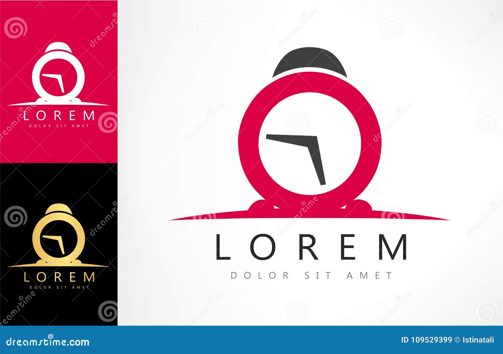 Alarm clock logo vector. stock vector. Illustration of logo - 109529399