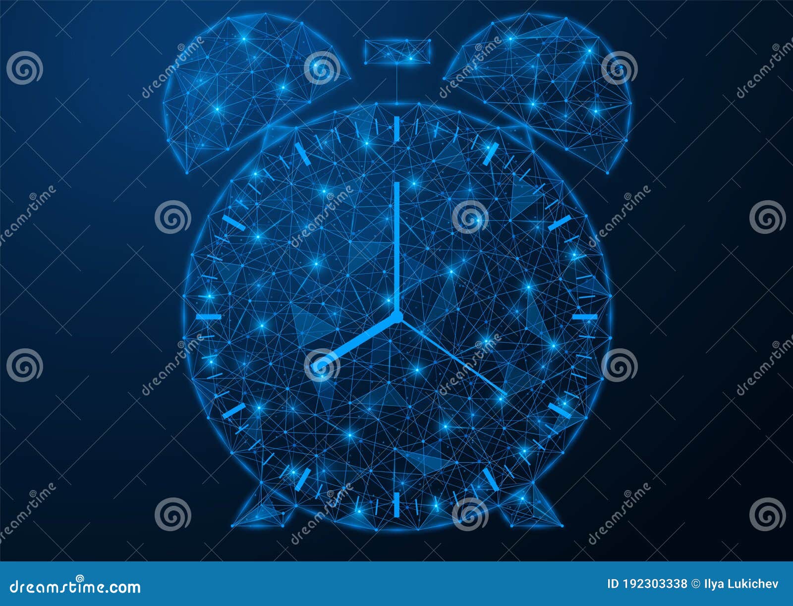 Alarm clock. Low-poly. stock vector. Illustration of appointment ...